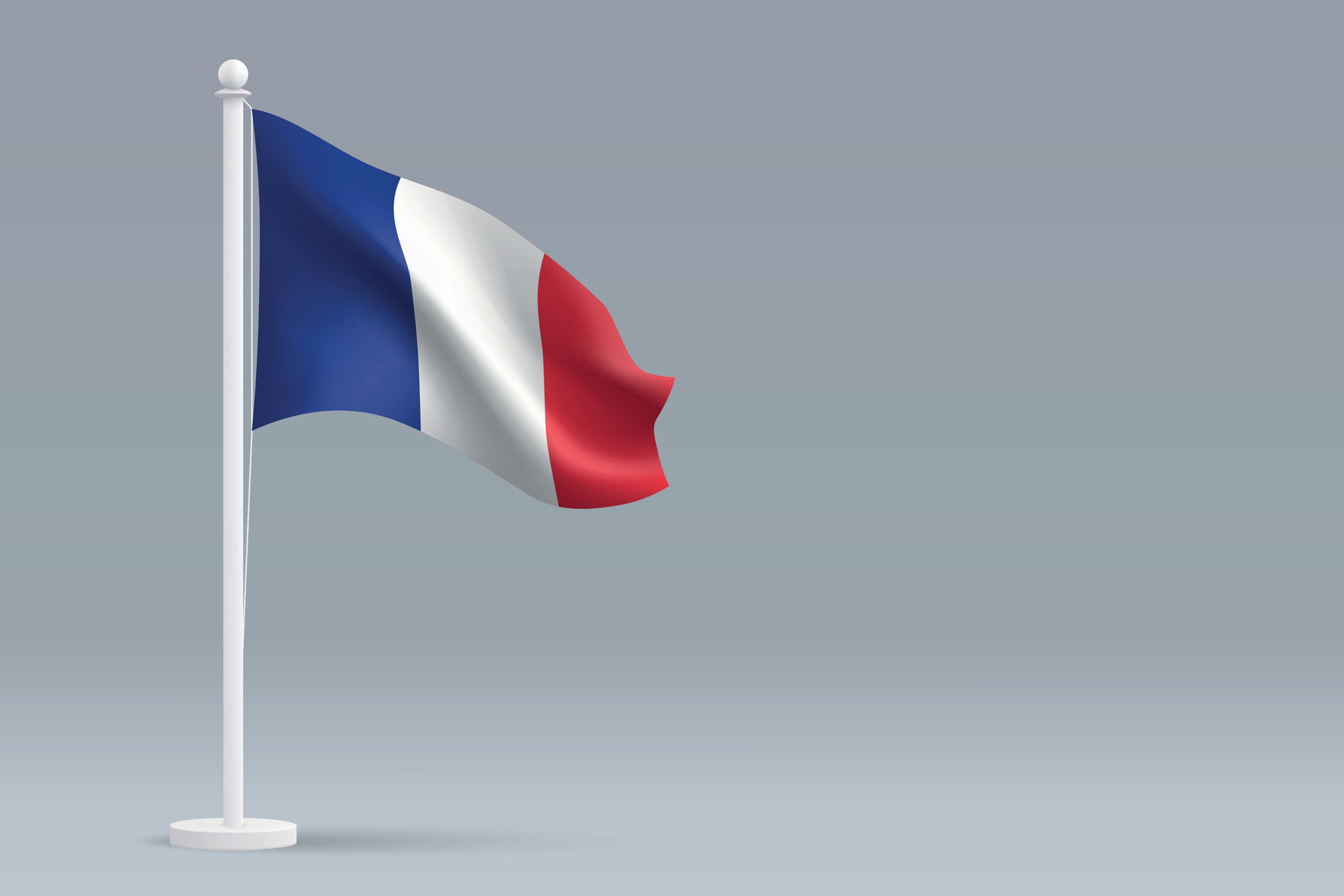 3d realistic national France flag isolated on gray background 28649403 ...