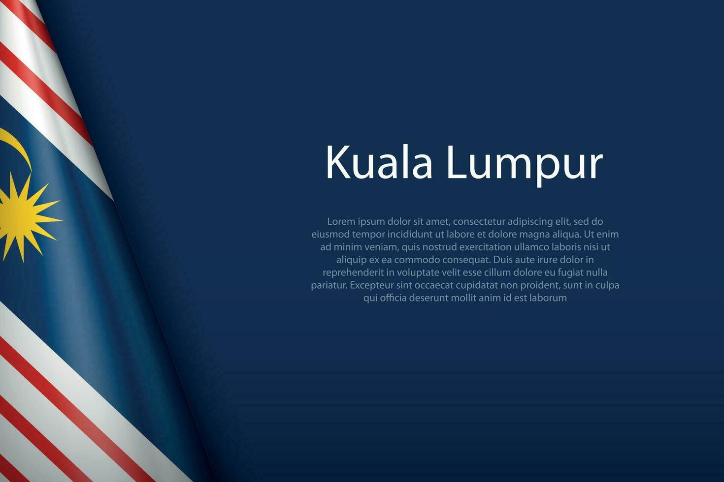 Flag Kuala Lumpur State Of Malaysia Isolated On Background With Copyspace 28649514 Vector Art