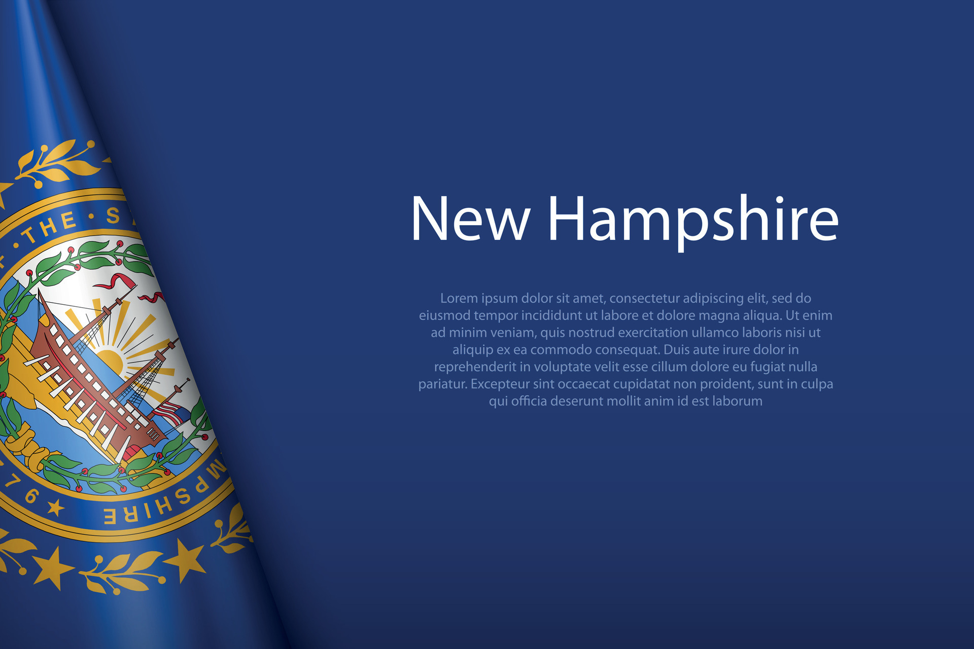Flag New Hampshire State Of United States Isolated On Background With Copyspace 28649528