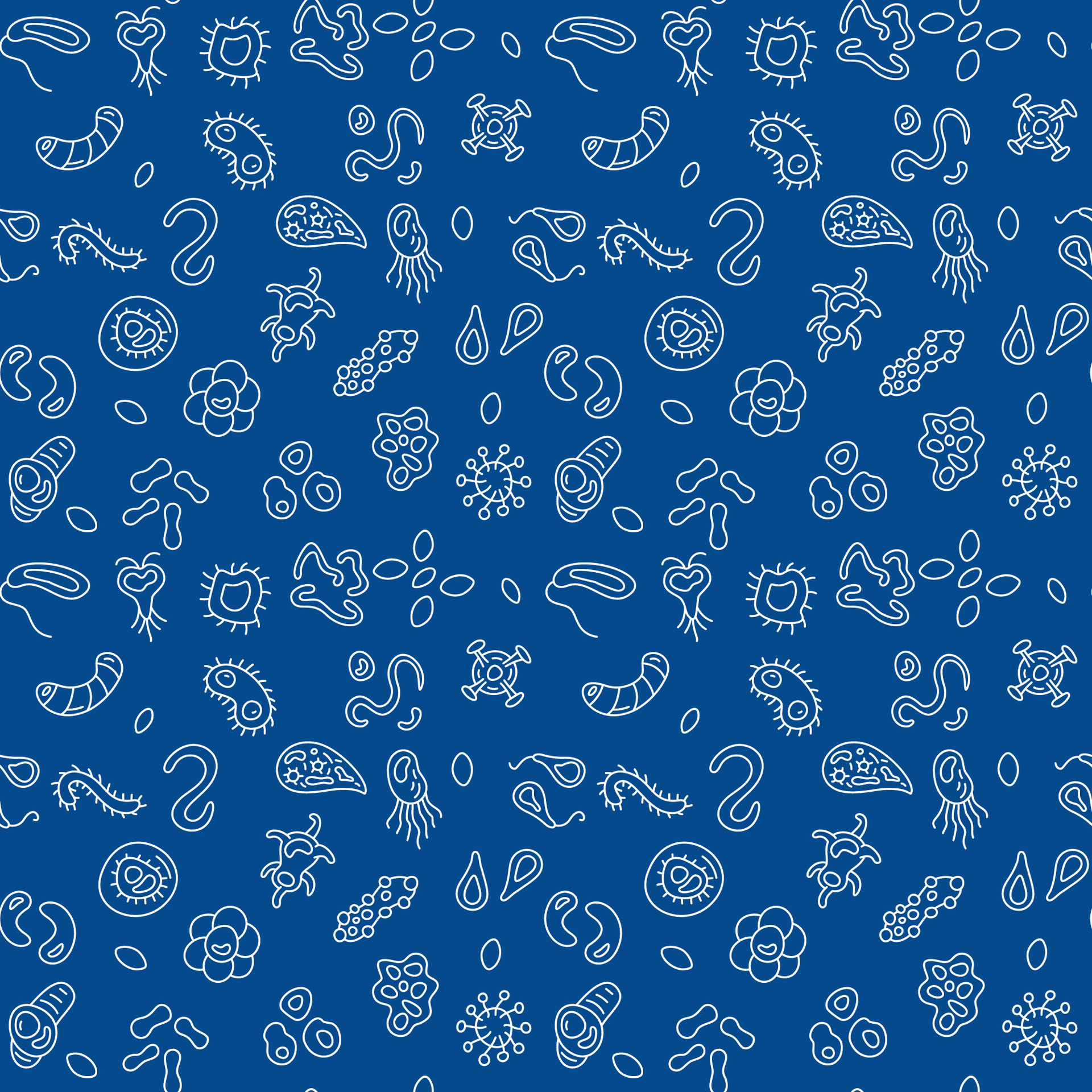 Microbes And Viruses Vector Microbiology Concept Blue Outline Seamless Pattern 28651185 Vector