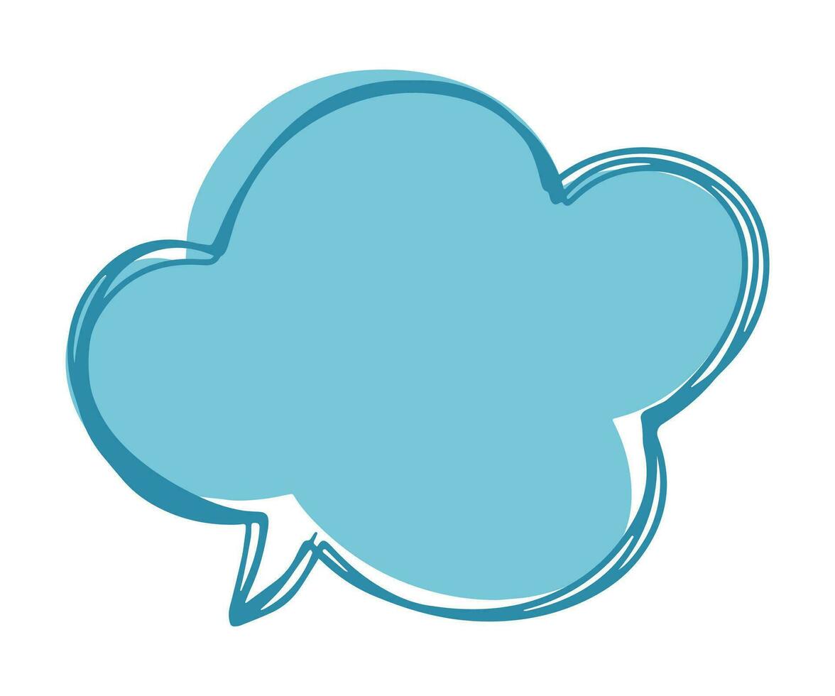 Cloud Shape Speech Bubble for text Box Cartoon Doodle Vector ...