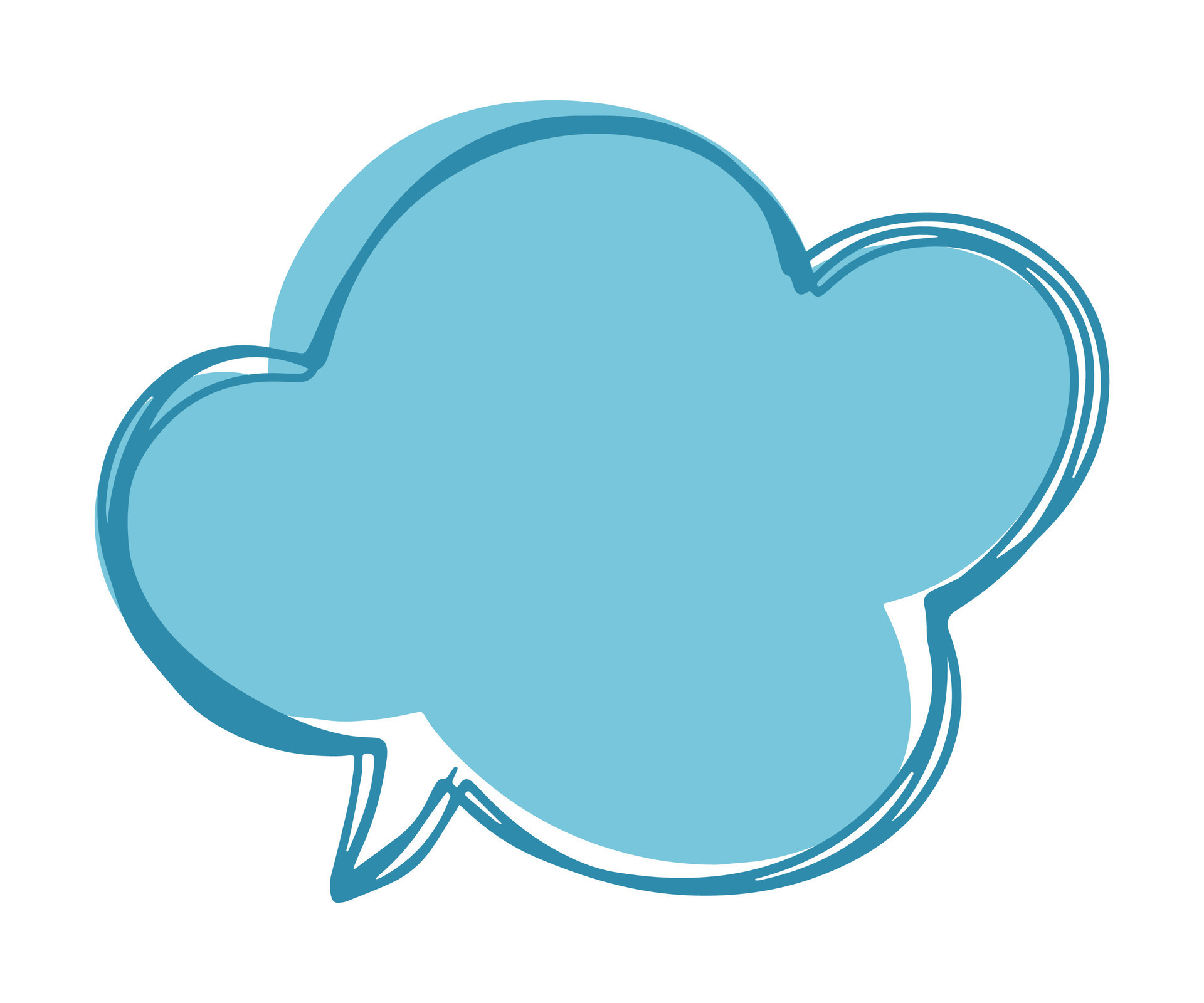 Cloud Shape Speech Bubble for text Box Cartoon Doodle Vector ...