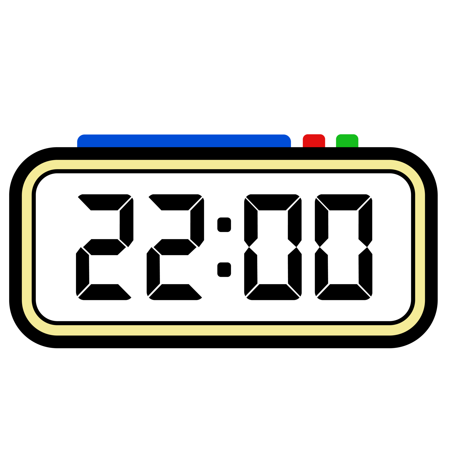 Digital Clock Time Show 22 00 Clock Show 24 Hours Time Illustration