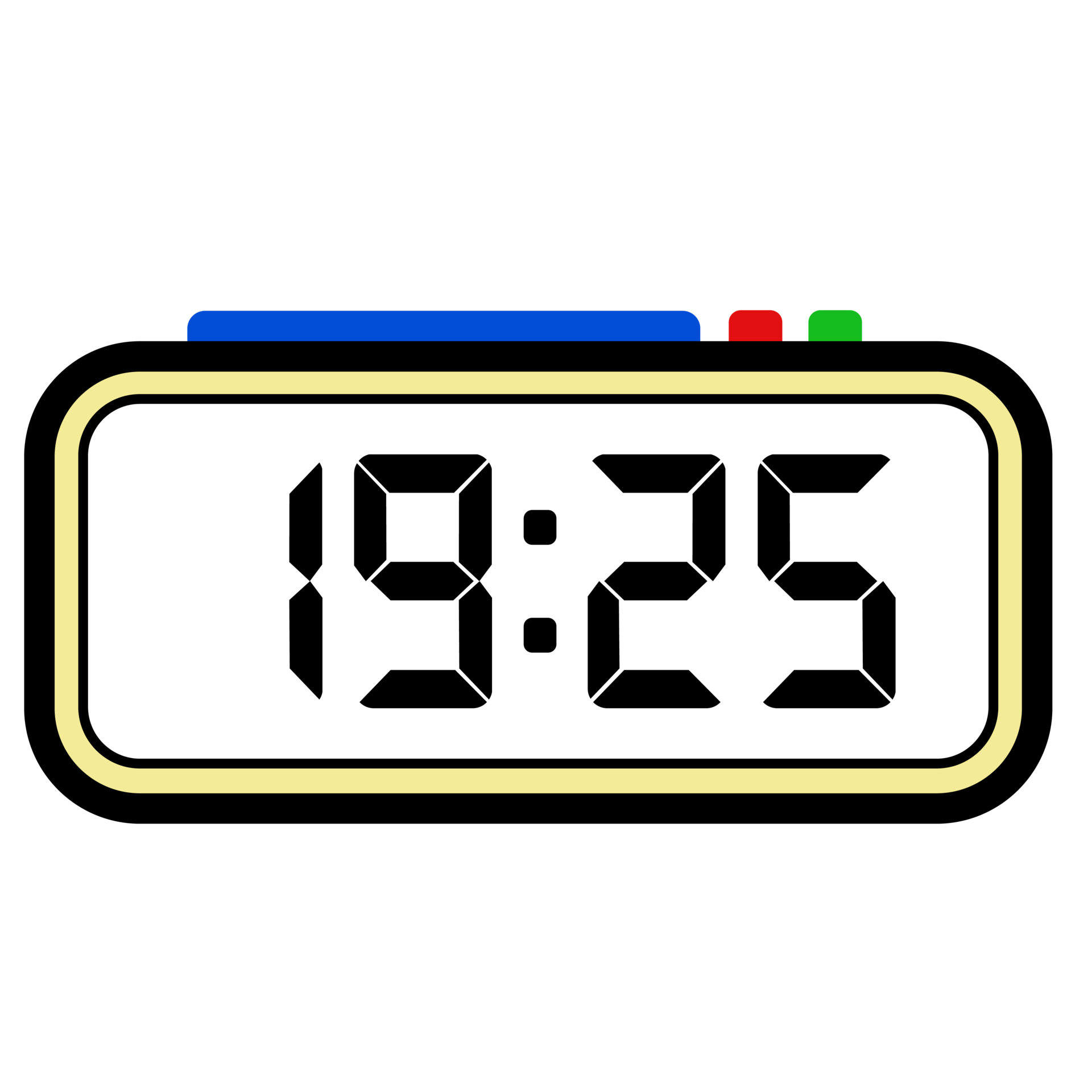 Digital Clock Time Show 19 25 Clock 24 Hours Illustration Time