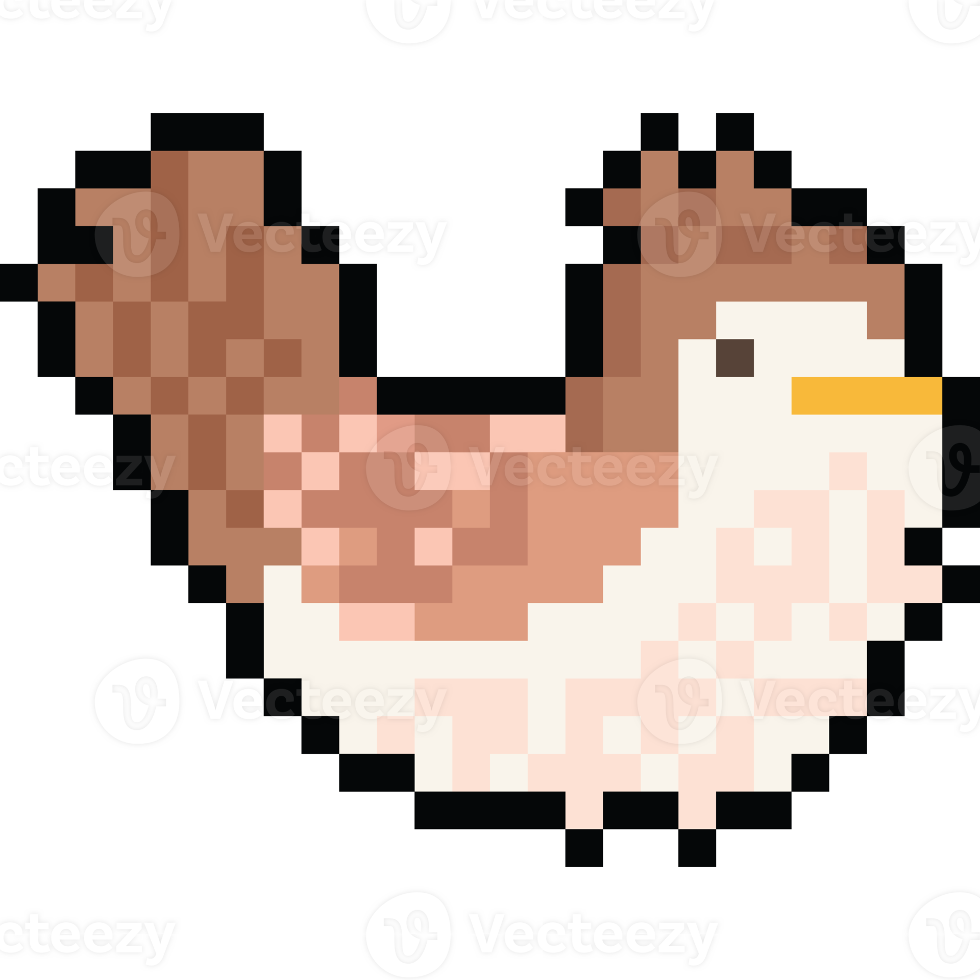 Pixel art cute brown bird character 28652034 PNG