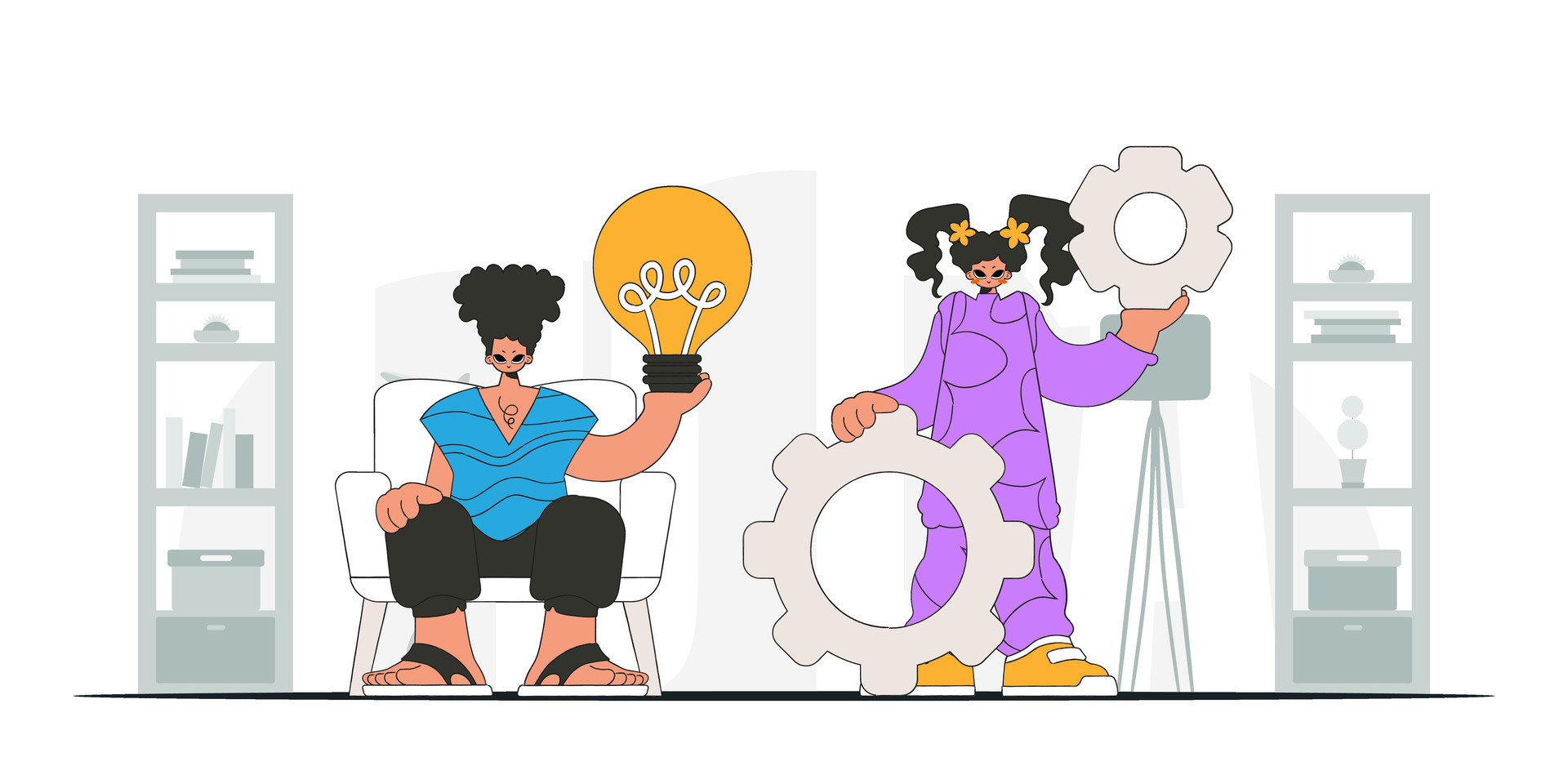 Attractive team generates ideas and solves problems. Light bulb and ... Attractive team generates ideas and solves problems. Light bulb and ...