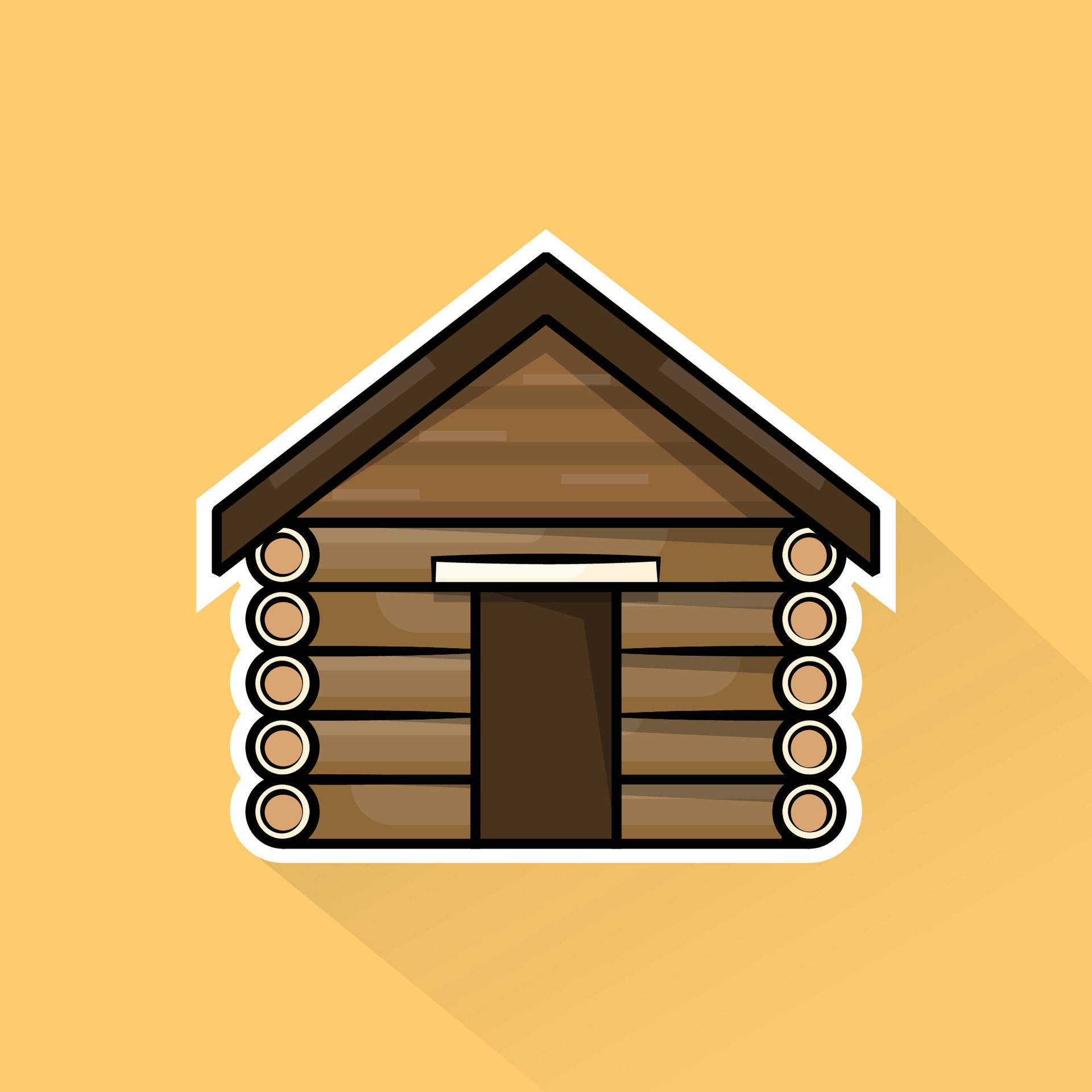 Illustration Vector of Log Cabin in Flat Design 28660348 Vector Art at ...