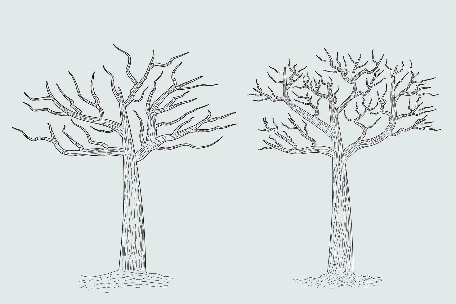 Leafless Tree Coloring Page Dead Leafless Tree Hand Drawn Design