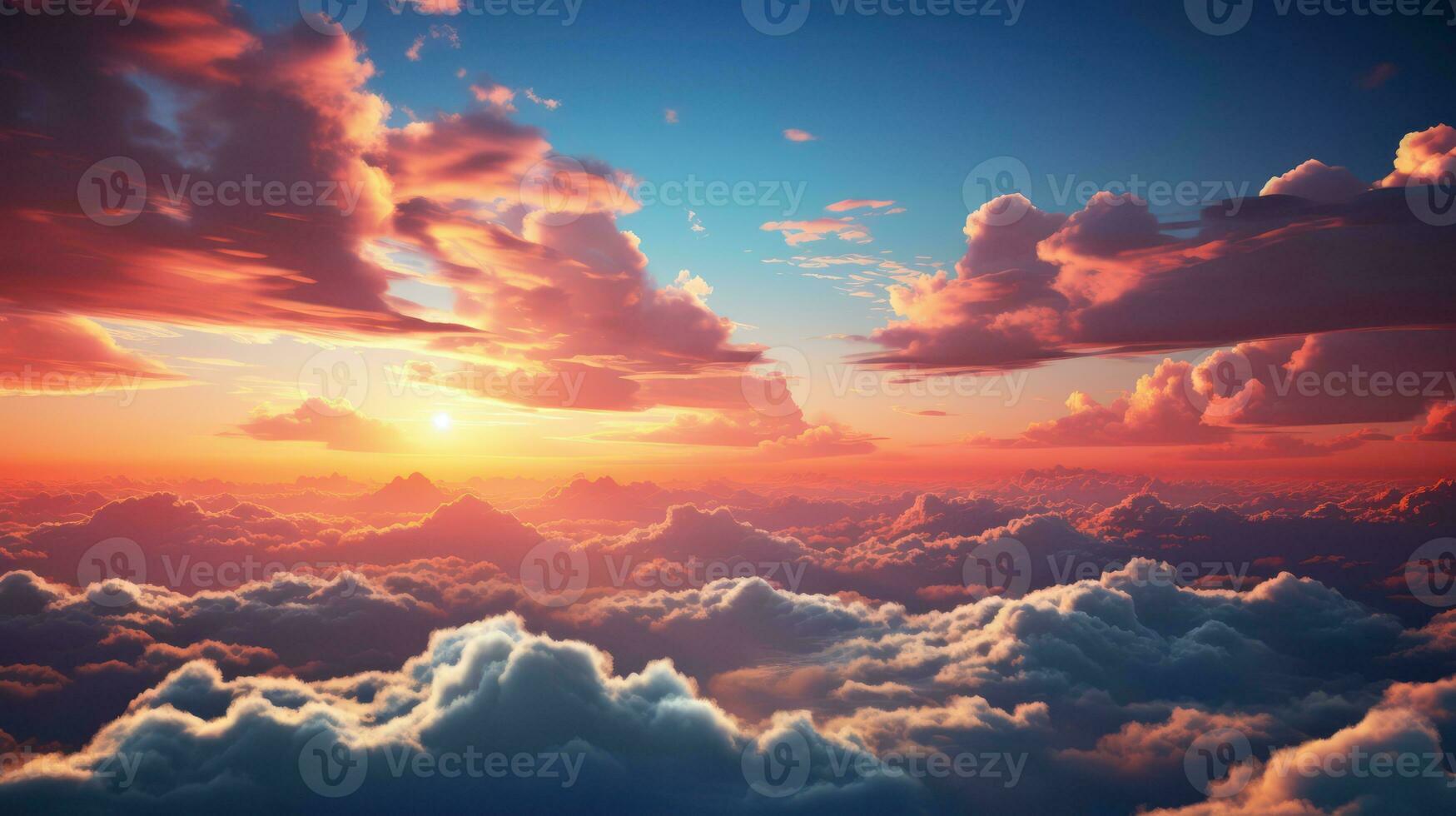 Ai, Ai generated, Photorealistic 4K sky with serene cumulus clouds. Nature's atmospheric beauty ...