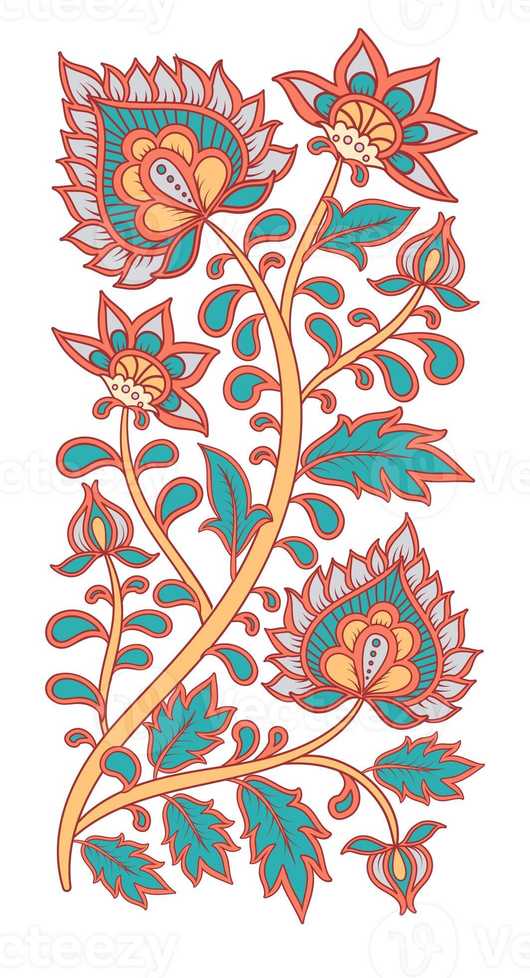 Kalamkari mughal style elements for pattern and designing transparent ...