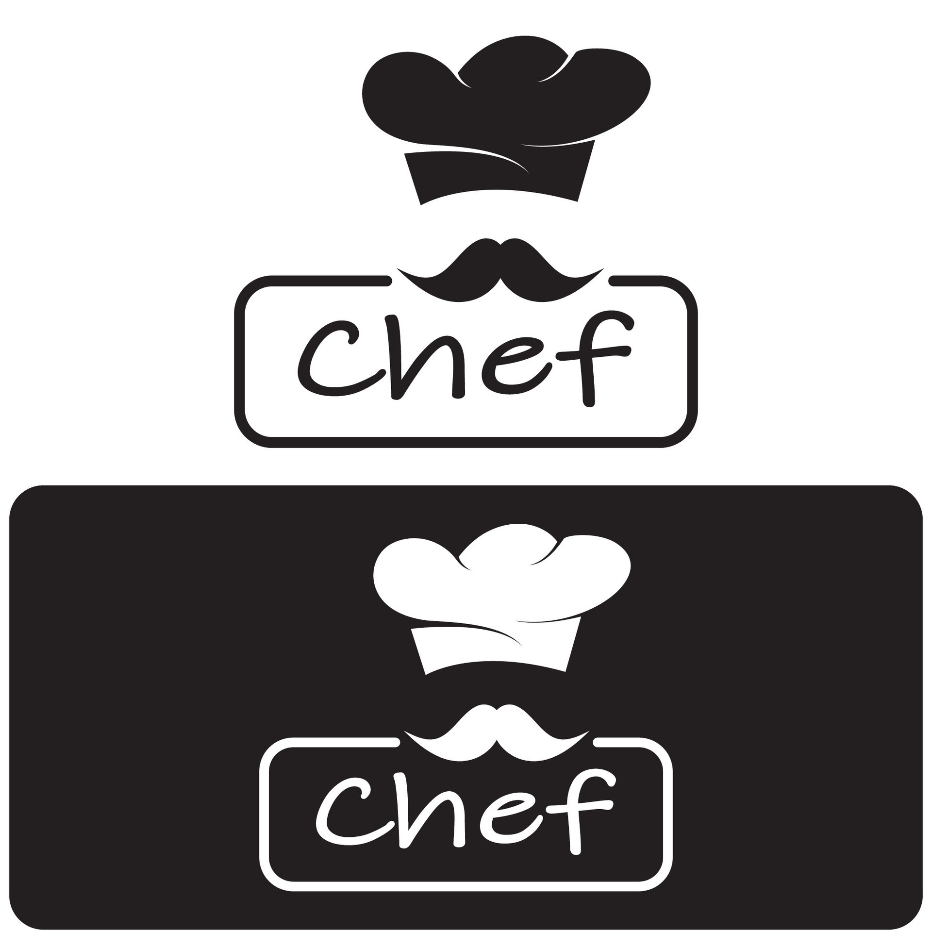 professional logo chef or kitchen chef hat.for business,home cook,and ...