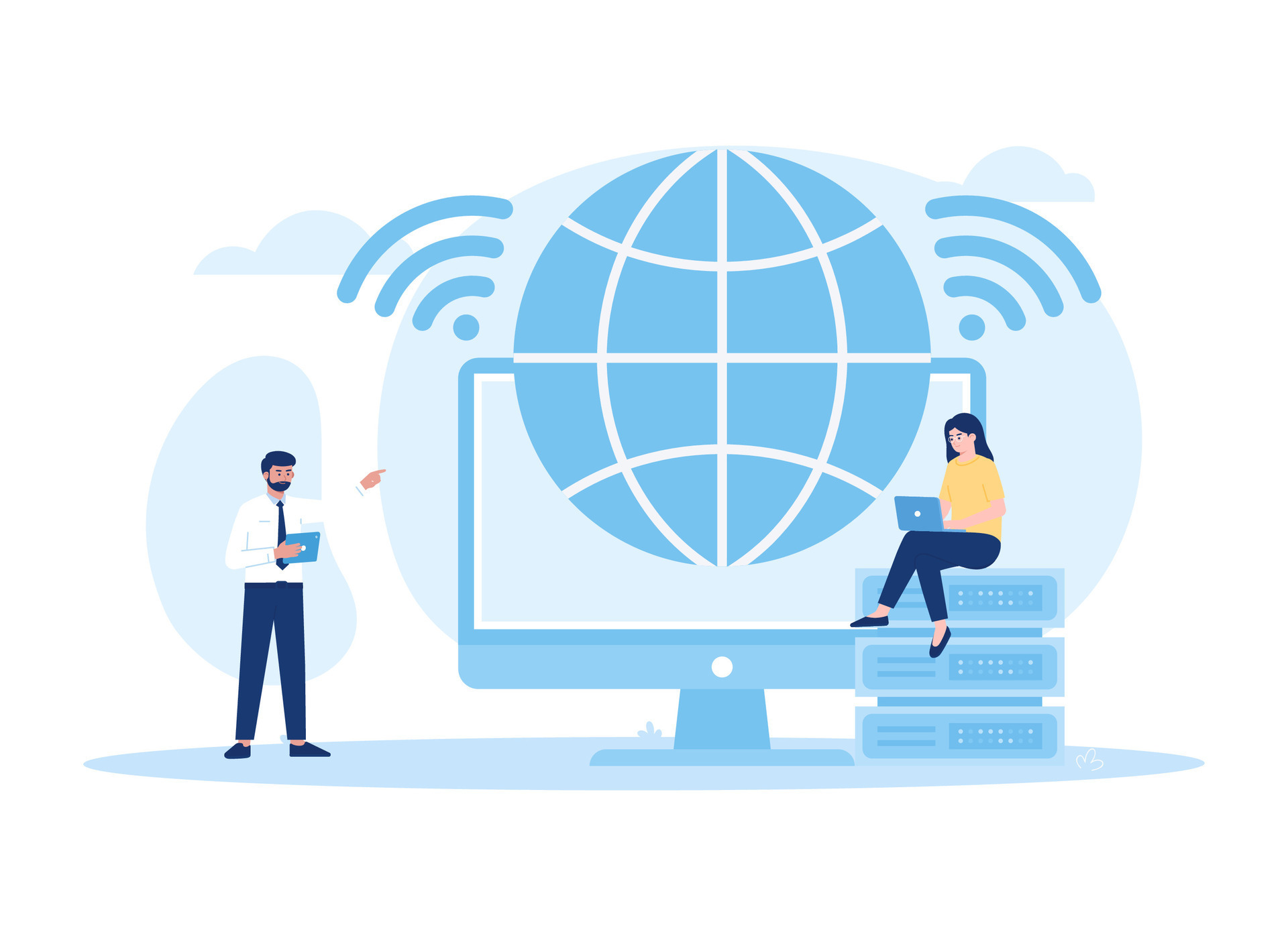 Web Hosting Concept Flat Illustration 28674211 Vector Art At Vecteezy