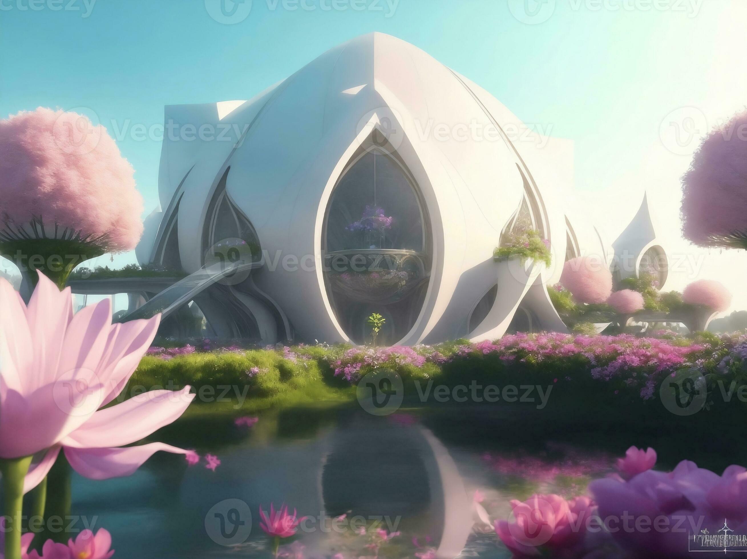 Creative architecture futuristic design, Generative AI Illustration ...