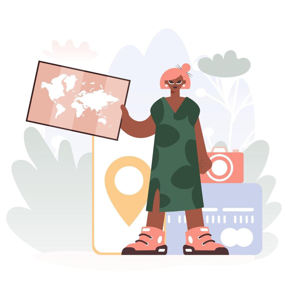 Enthusiastic lady Holding a Chart, Revealing Unused Skylines, Getting a ... Enthusiastic lady Holding a Chart, Revealing Unused Skylines, Getting a ...