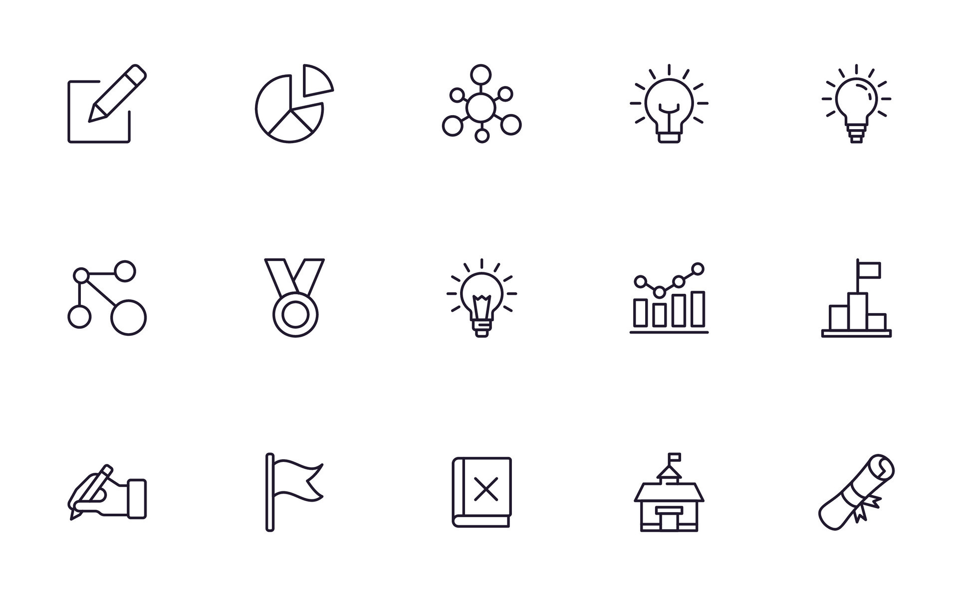Education line icon set. Collection of high quality signs for web ...