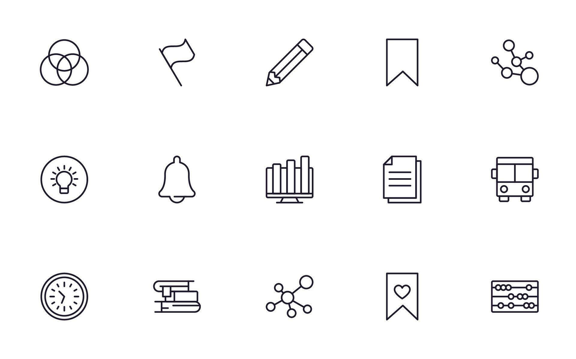 Education line icon set. Collection of high quality signs for web ...