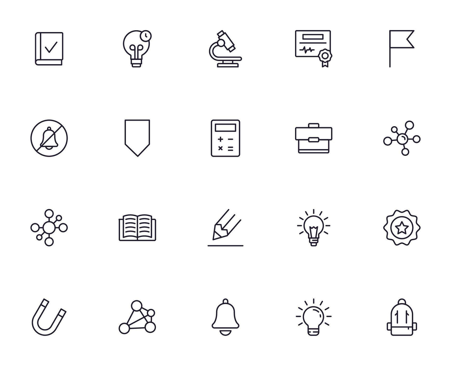 Education line icon set. Collection of high quality signs for web ...
