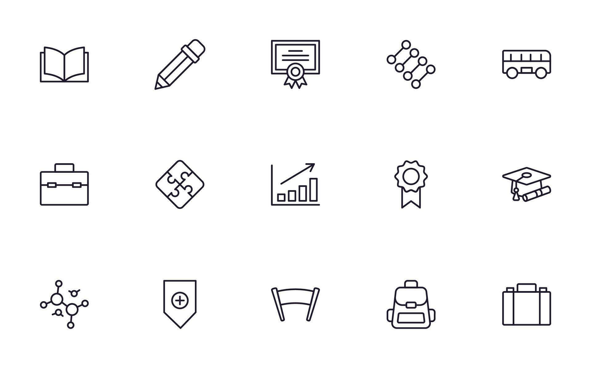 Education line icon set. Collection of high quality signs for web ...