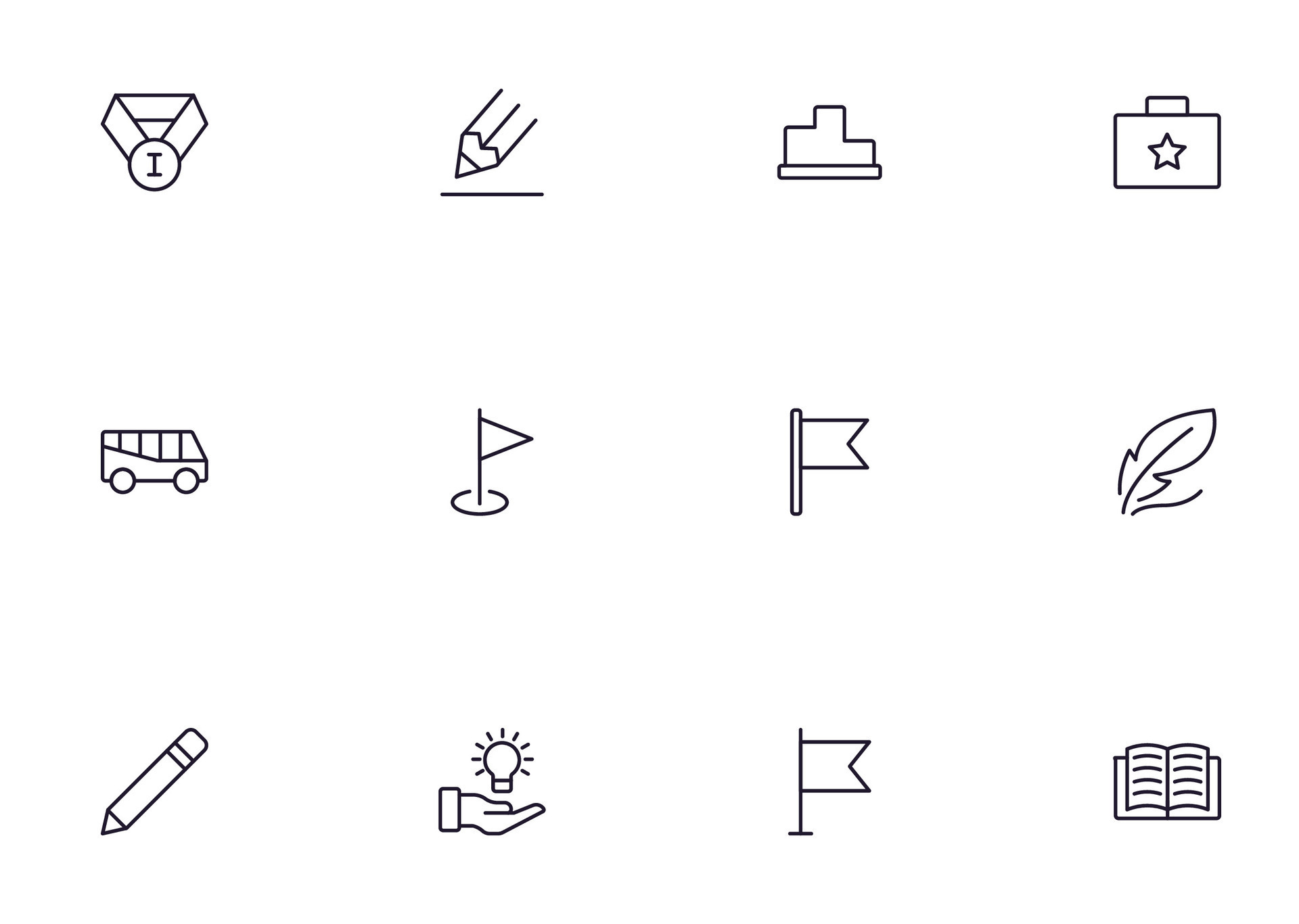 Education line icon set. Collection of high quality signs for web ...