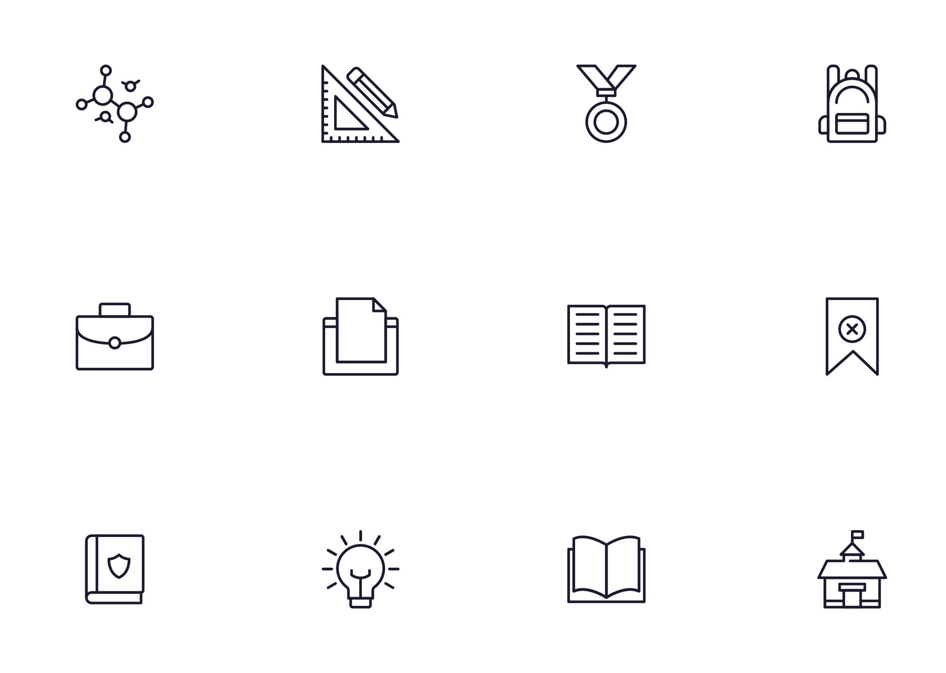 Education line icon set. Collection of high quality signs for web ...