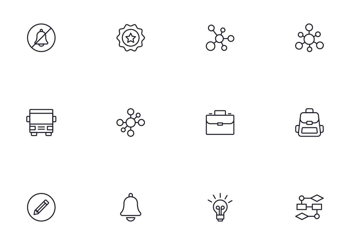 Education Line Icon Set Collection Of High Quality Signs For Web