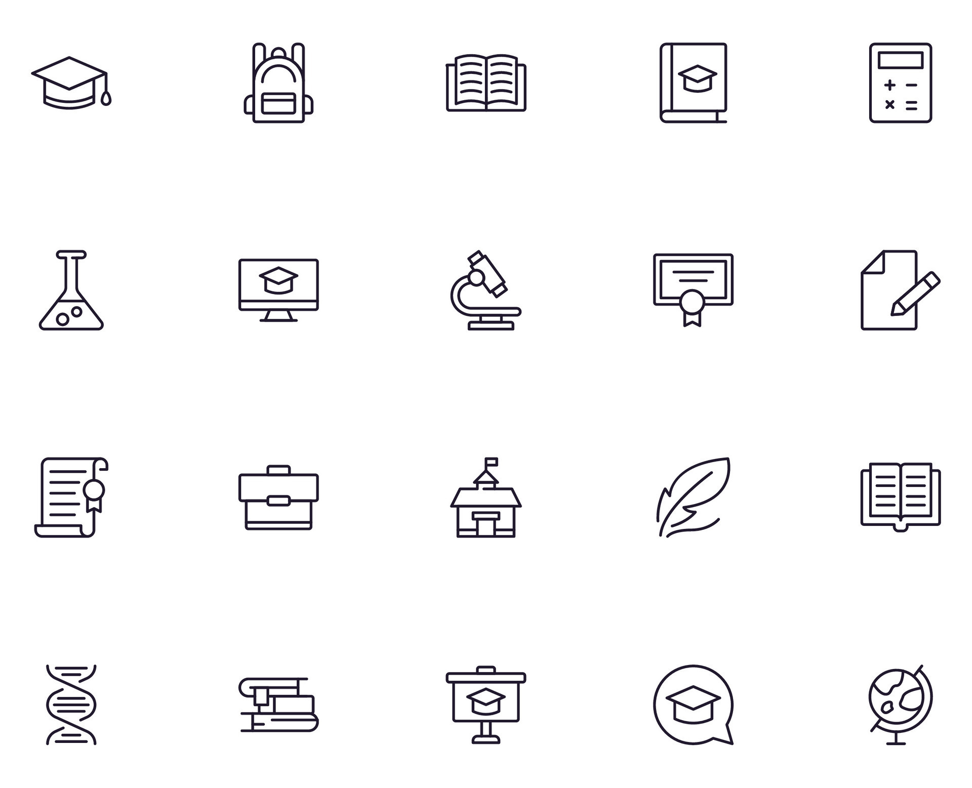 Education concept. Trendy sign for apps, UI, web sites, adverts, shops ...