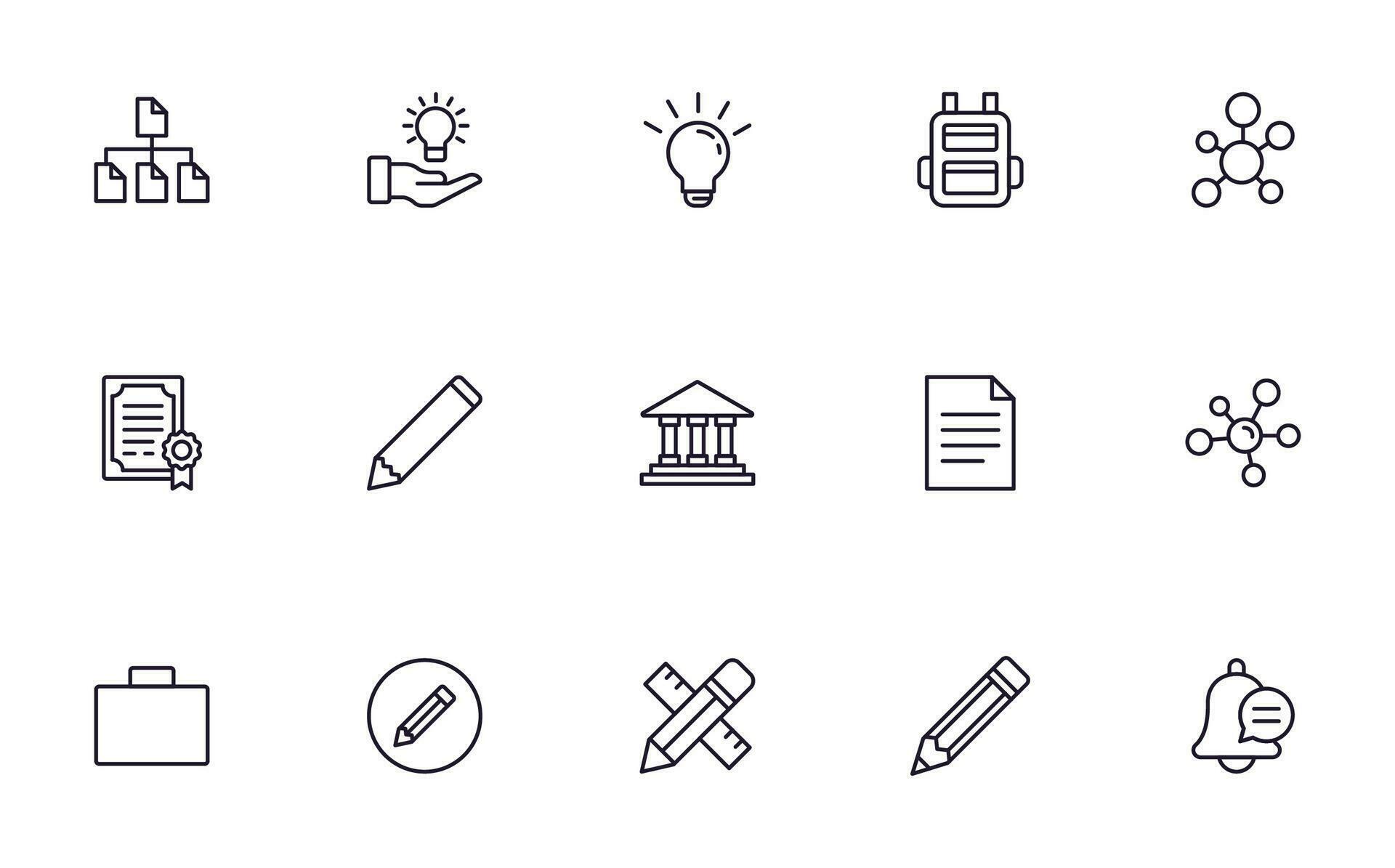Education line icon set. Collection of high quality signs for web ...