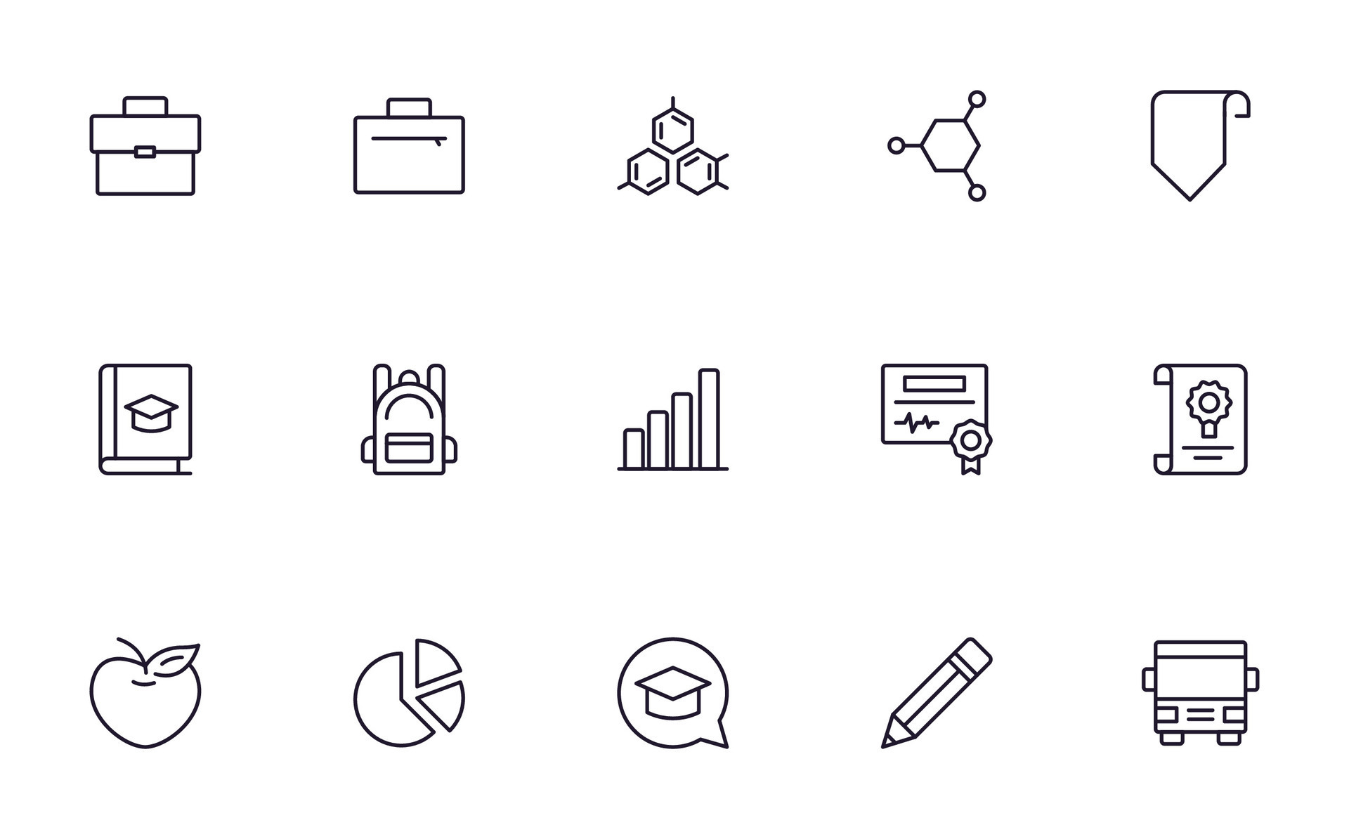 Education line icon set. Collection of high quality signs for web ...