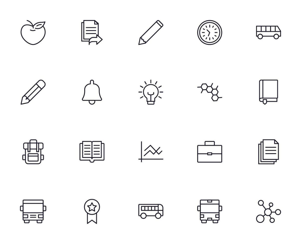 Education Line Icon Set Collection Of High Quality Signs For Web