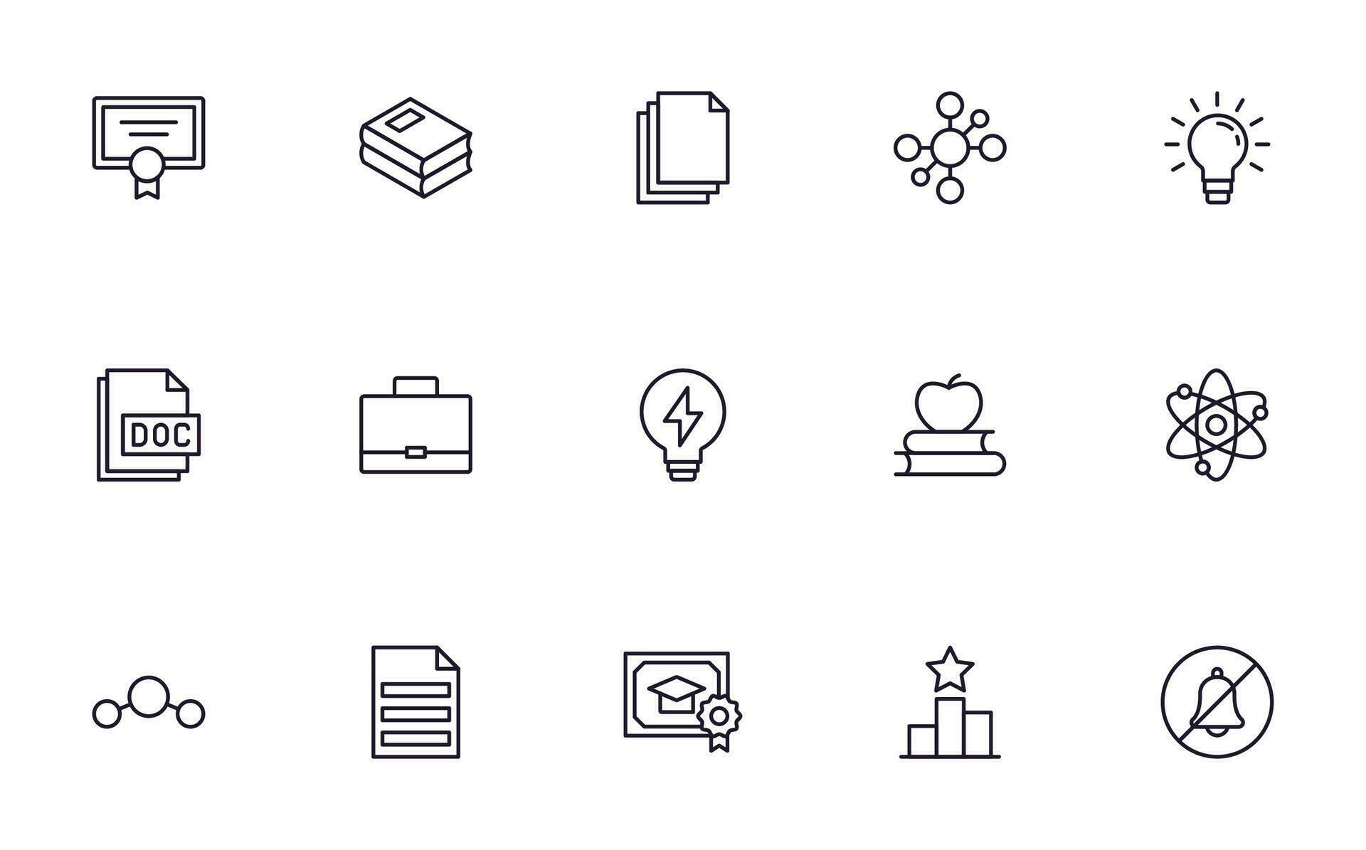 Education line icon set. Collection of high quality signs for web ...