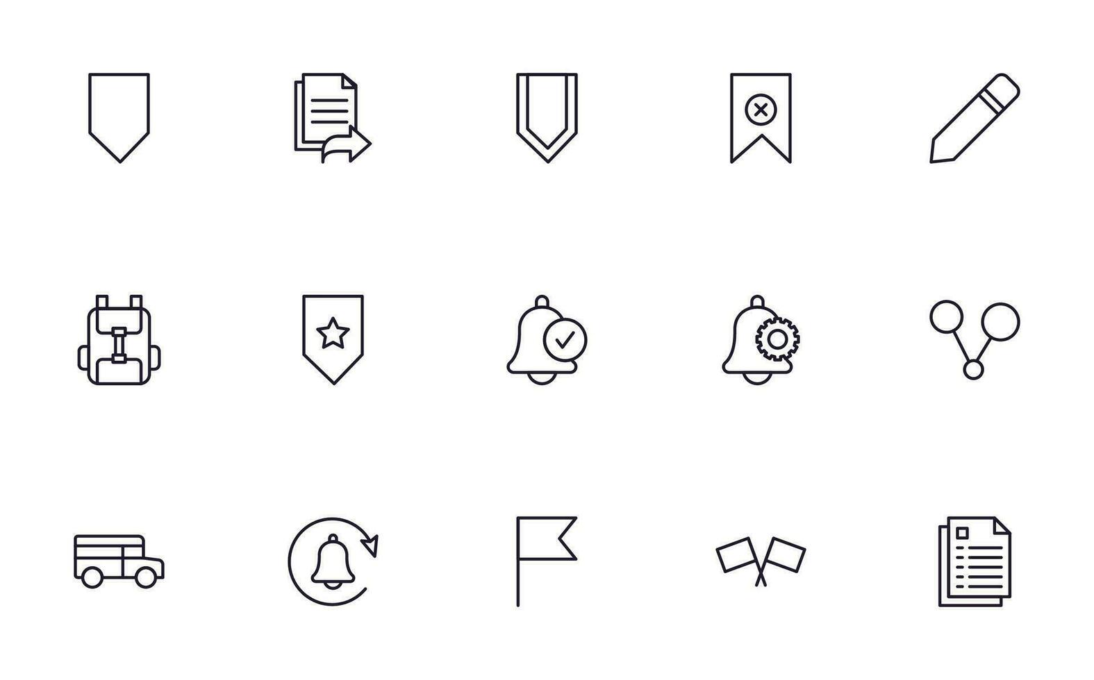Education Line Icon Set Collection Of High Quality Signs For Web