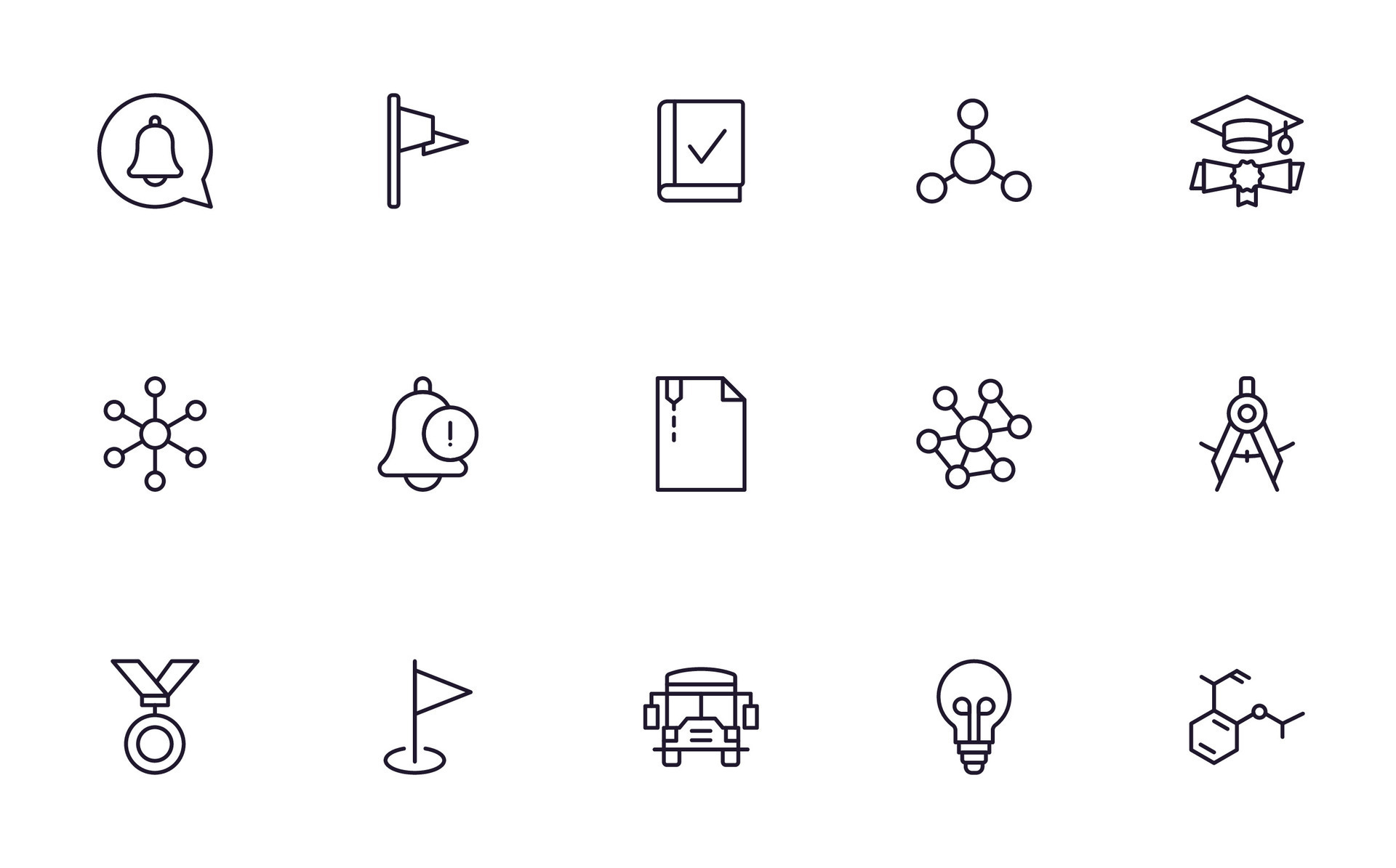 Education line icon set. Collection of high quality signs for web ...
