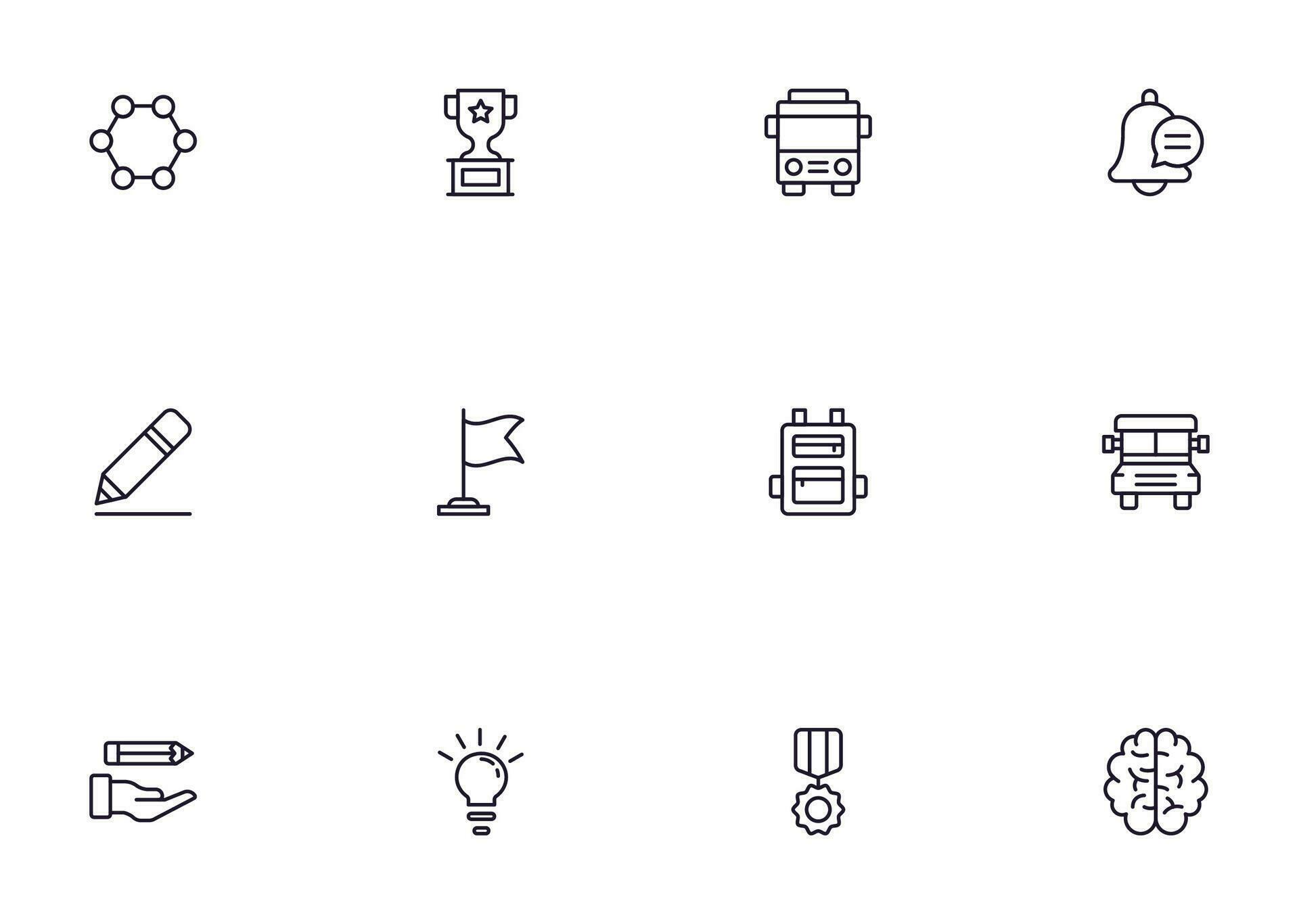 Education line icon set. Collection of high quality signs for web ...