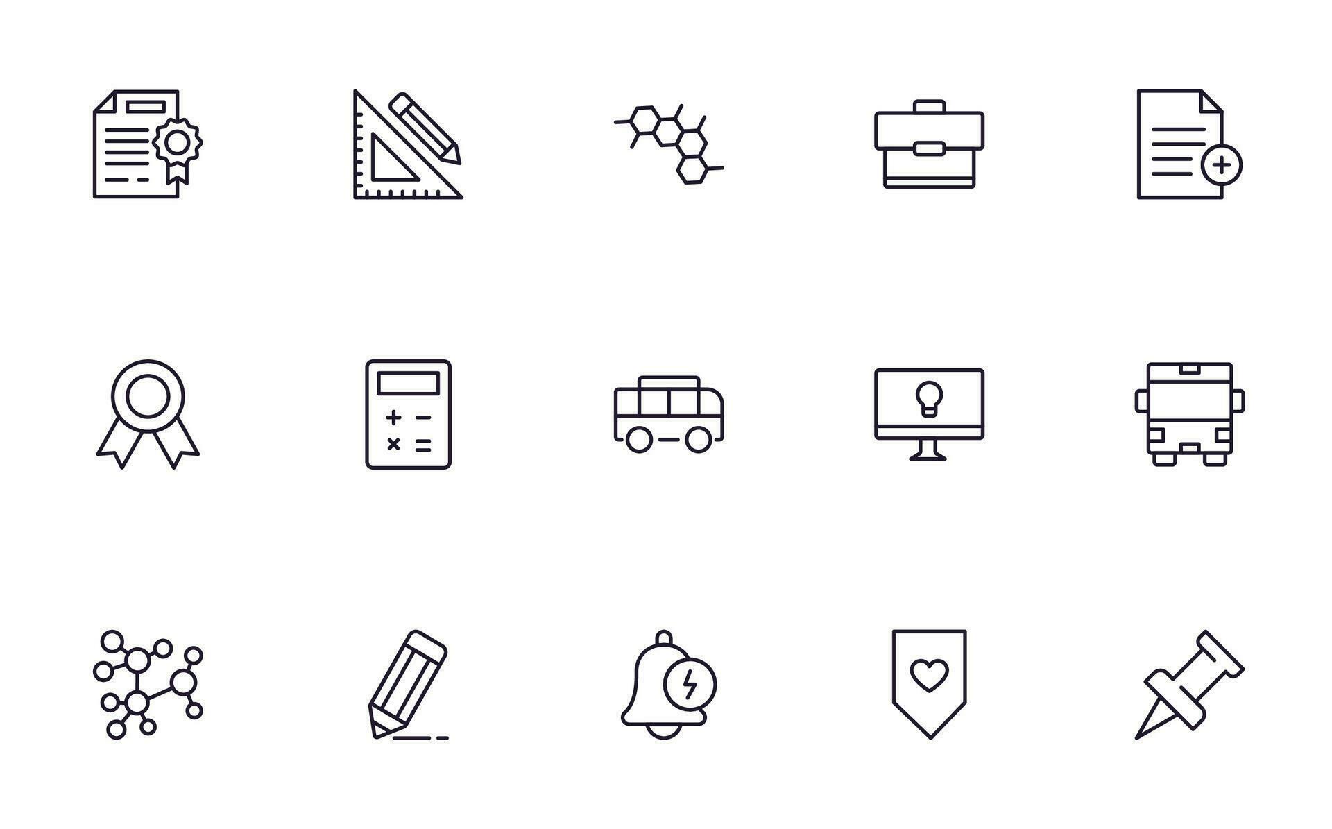 Education line icon set. Collection of high quality signs for web ...