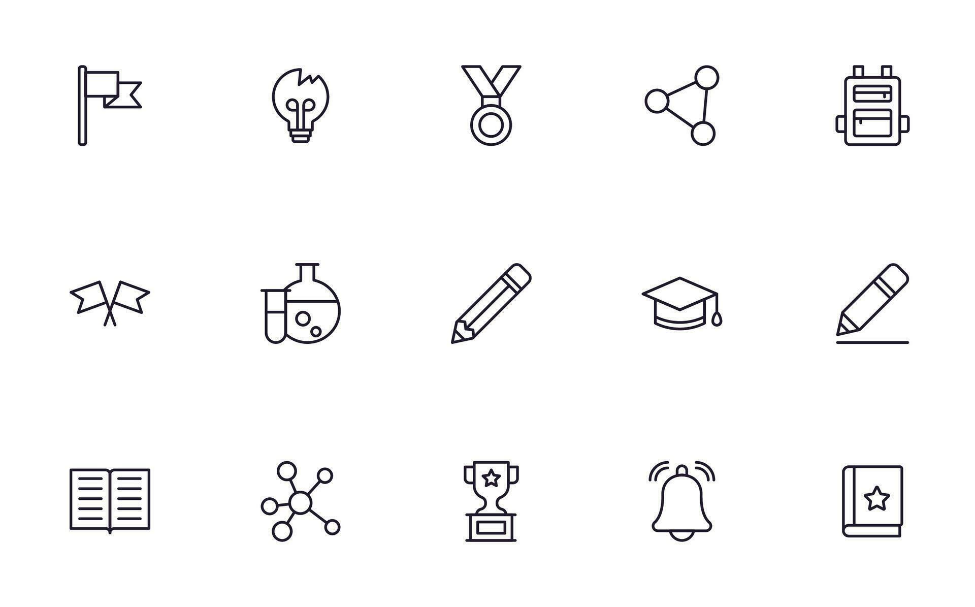 Education line icon set. Collection of high quality signs for web ...