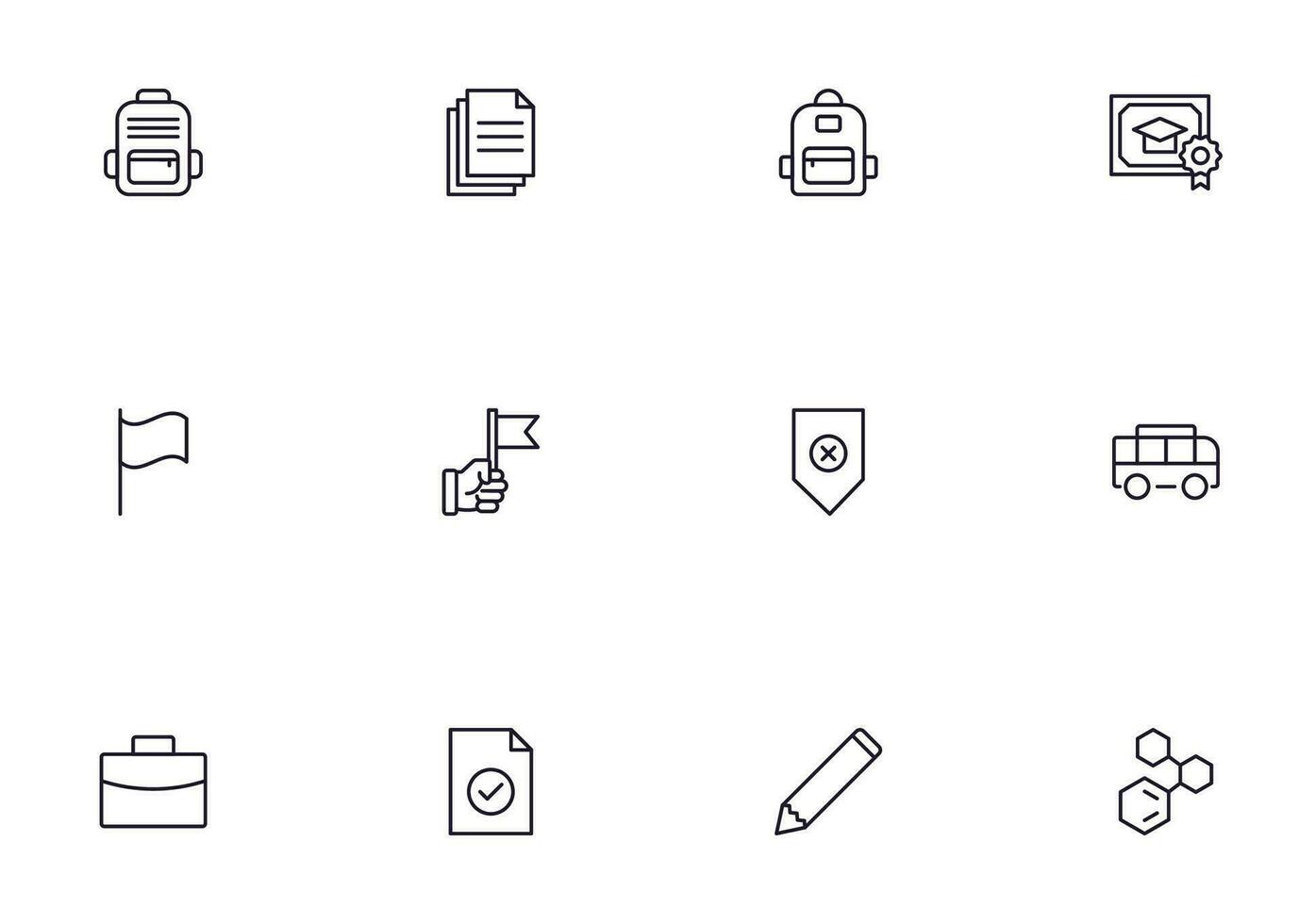Education Line Icon Set Collection Of High Quality Signs For Web