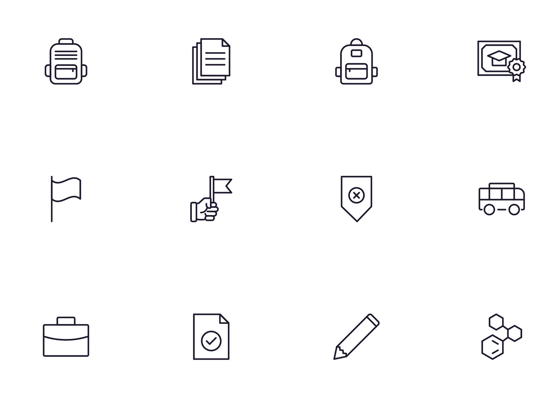 Education line icon set. Collection of high quality signs for web ...