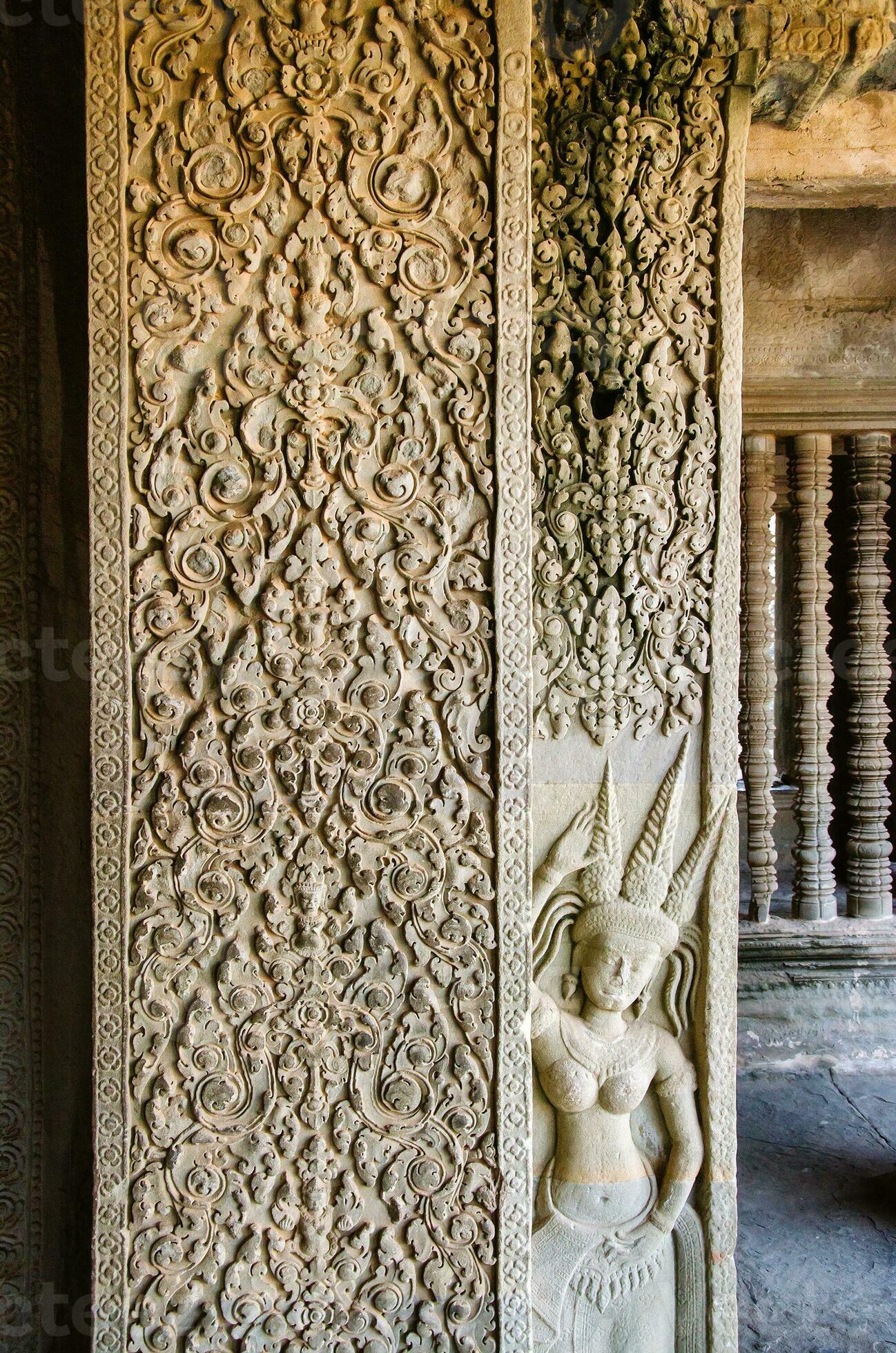 Carved Stone Wall of Apsara Bas Relief of Angkor Wat at Siem Reap Province of Cambodia 28685527 ...
