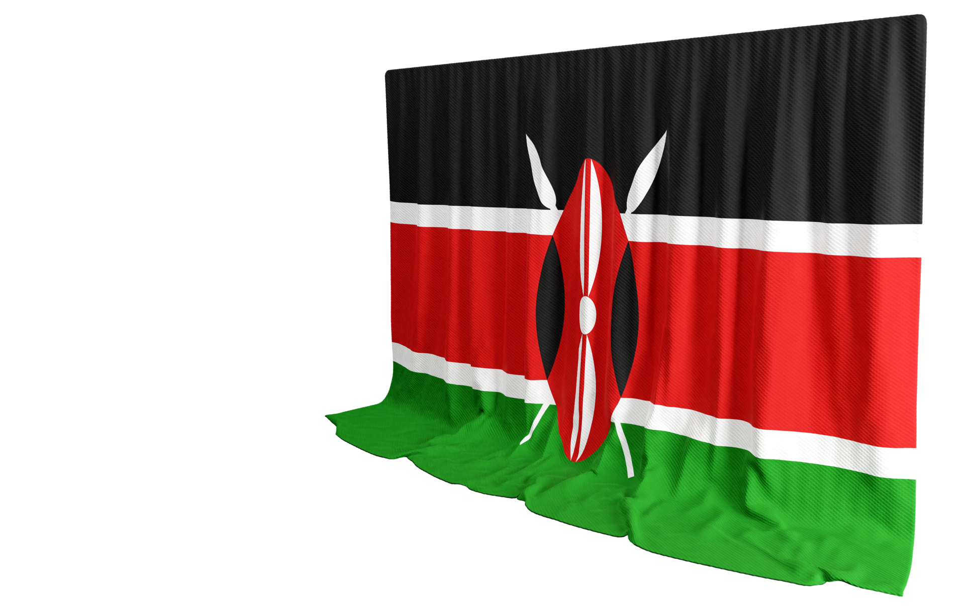 Swahili Flag Curtain in 3D Rendering Embracing Kenya's Natural Beauty 28693152 PNG