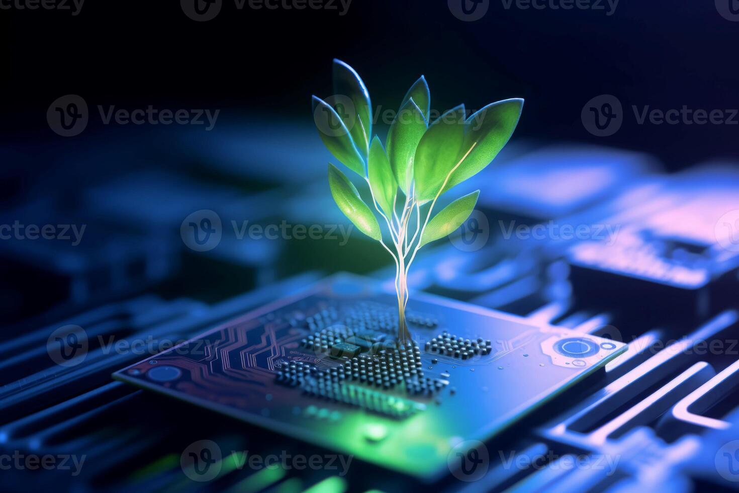 Tech plant growing. Generate Ai 28698732 Stock Photo at Vecteezy
