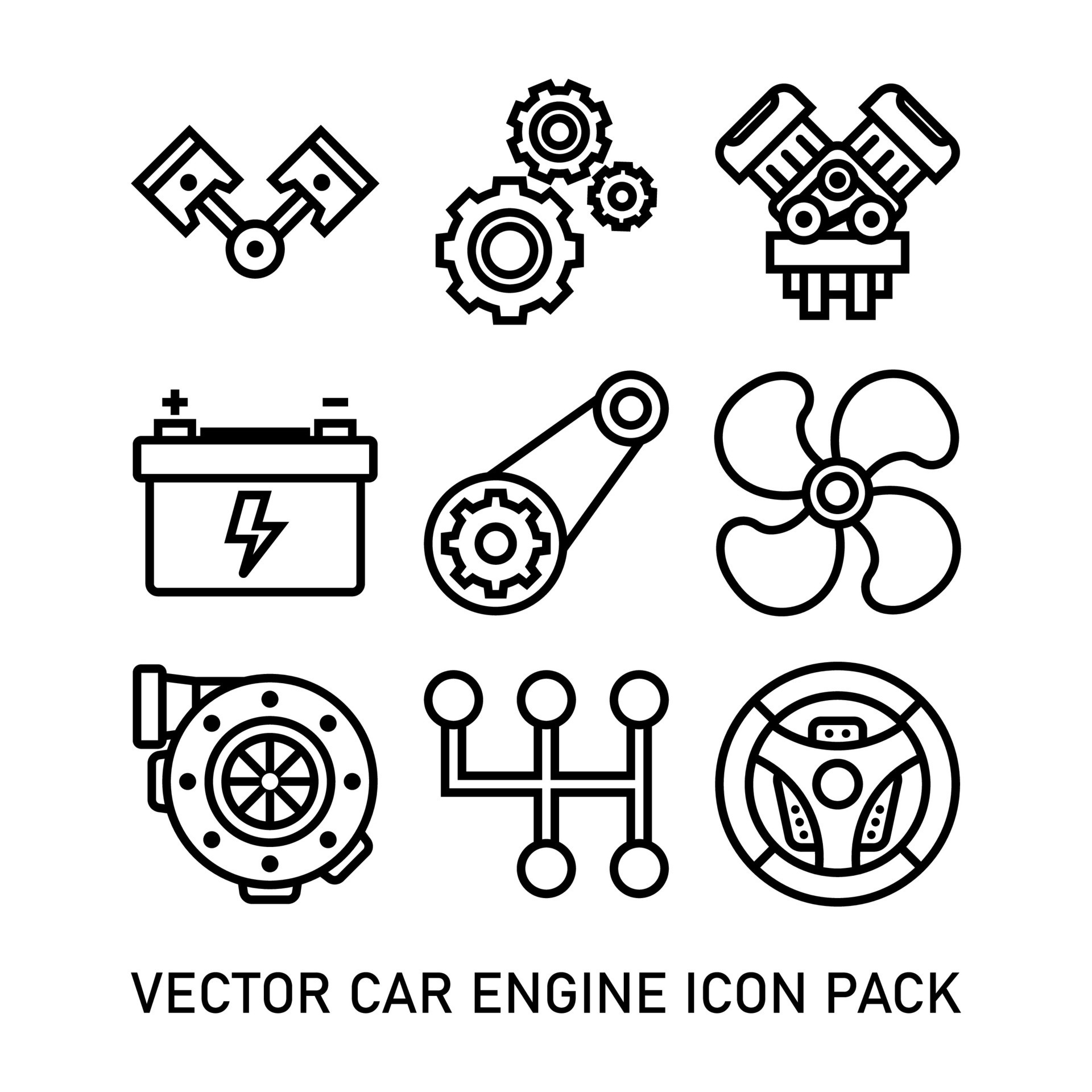 Car Engine Outline Icon Pack 28699864 Vector Art at Vecteezy