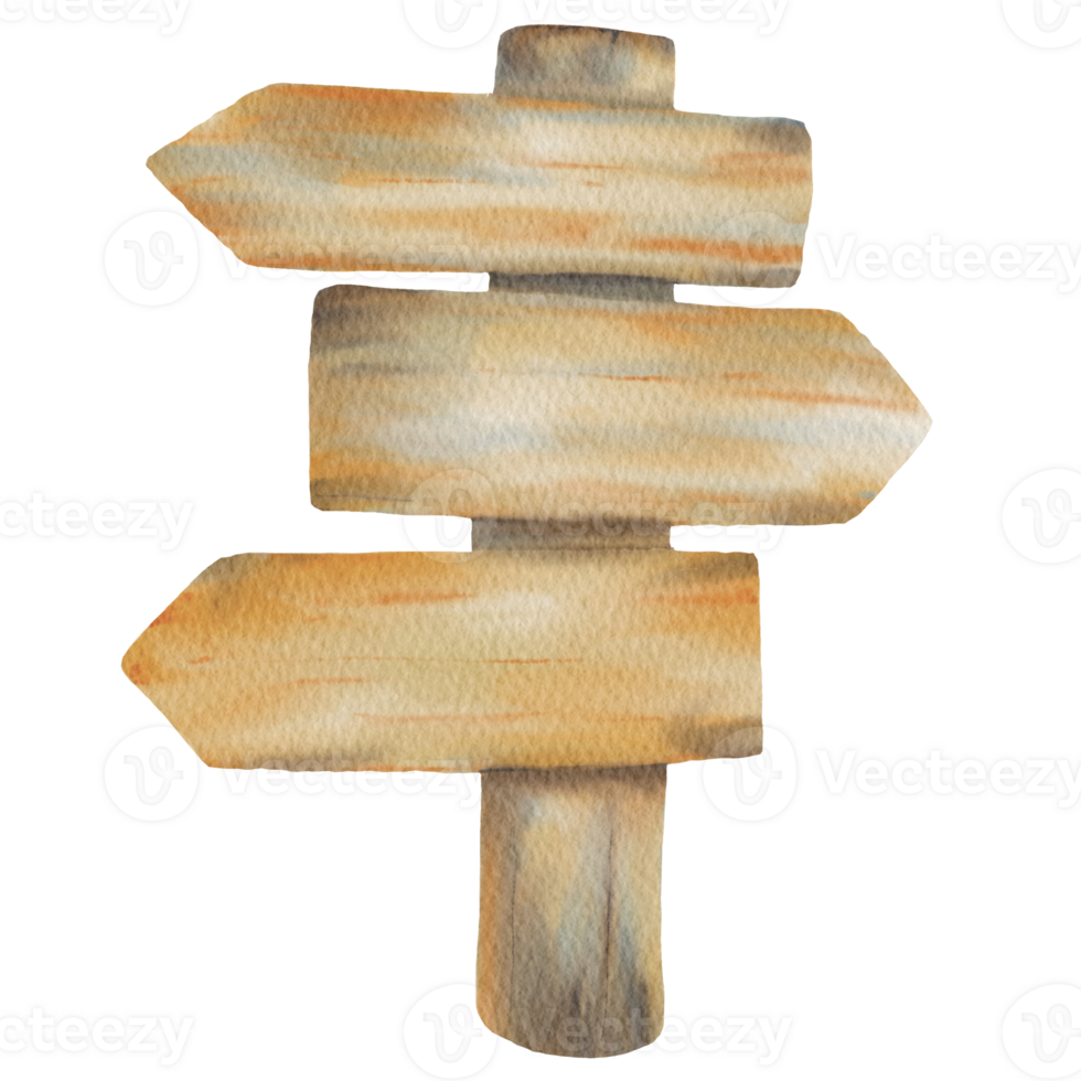 Watercolor Vintage Wooden Sign - Rustic Artistic Illustration with Aged ...