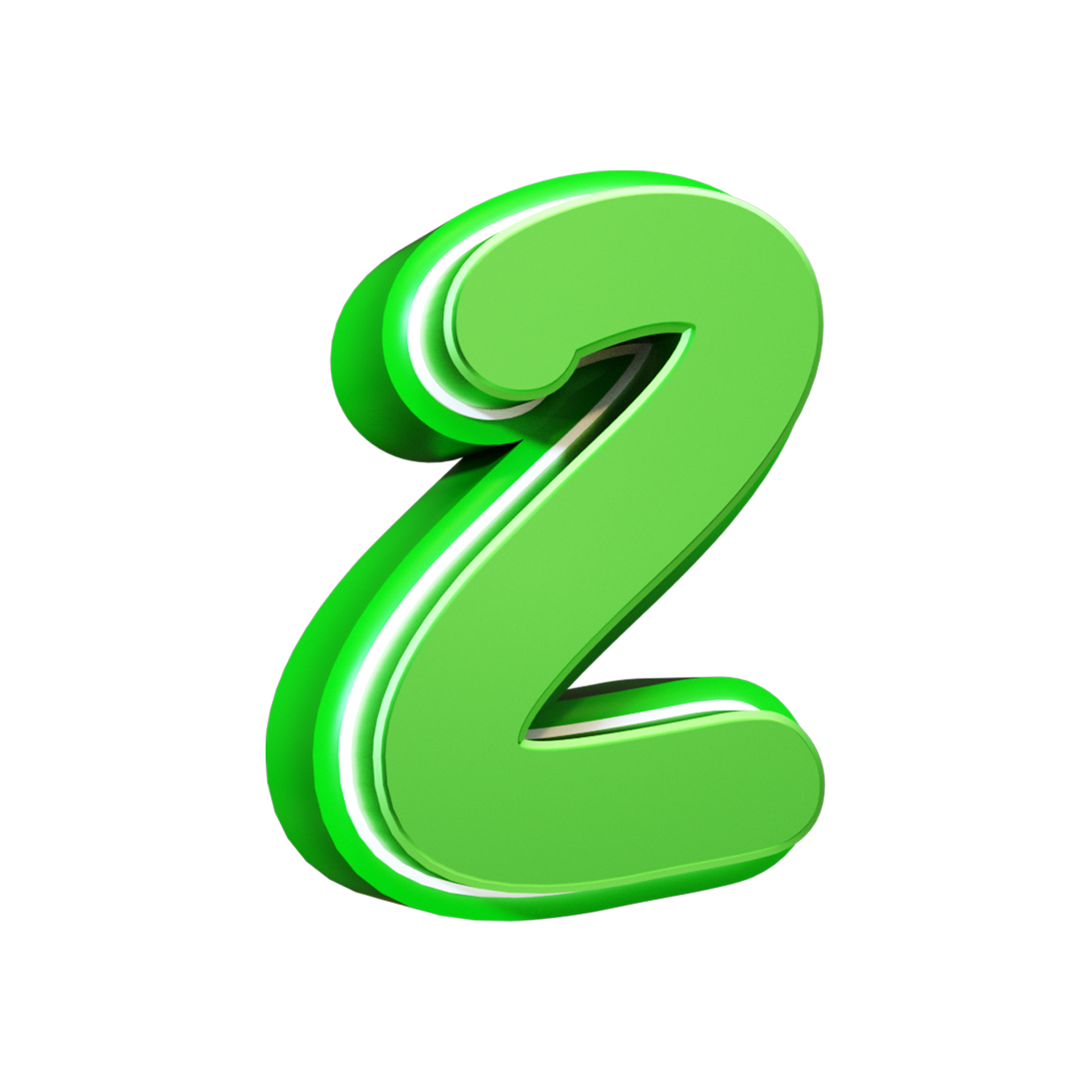 3d Render Green Letter 28703558 Png