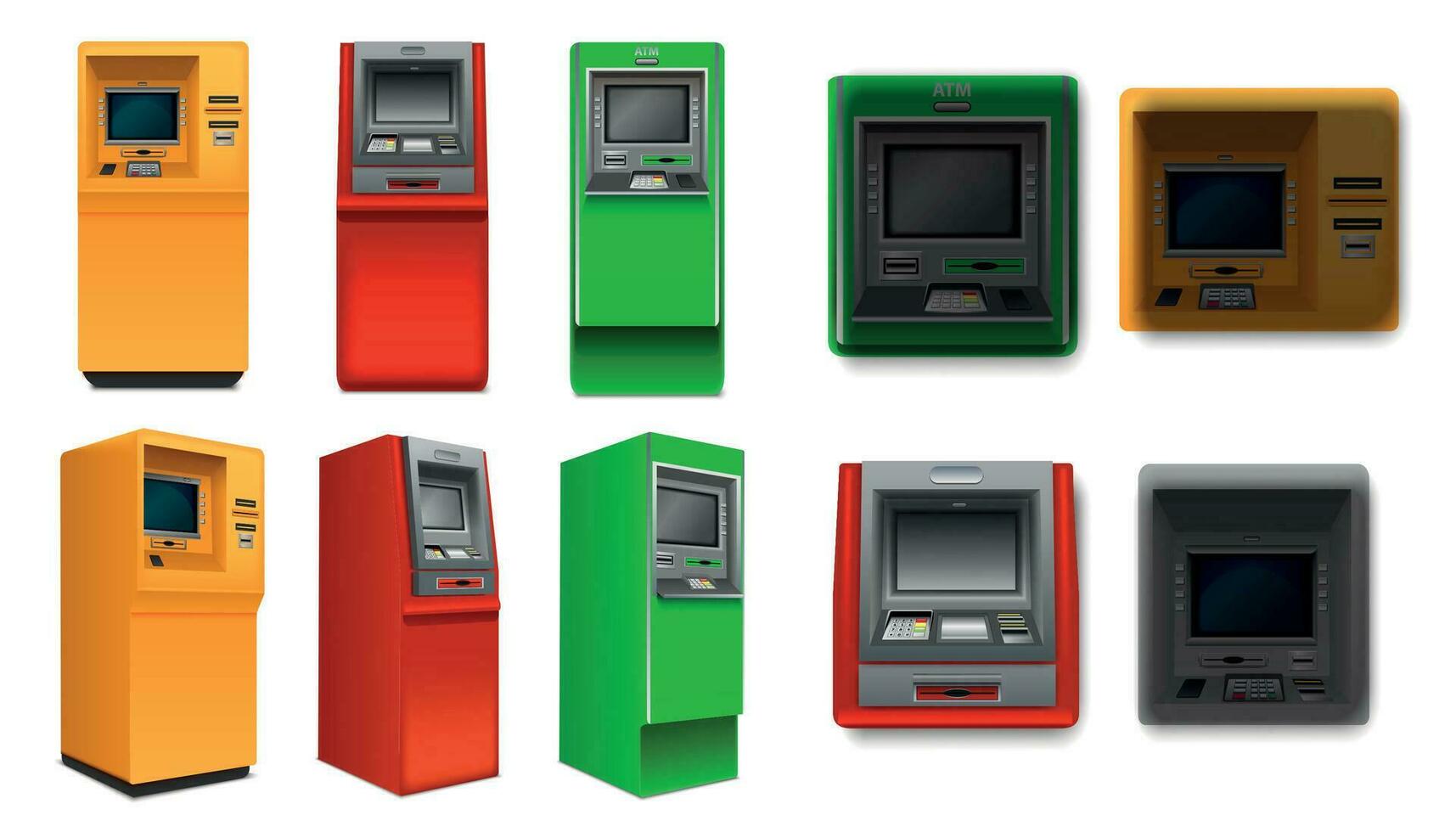 Atm Machines Set 28704115 Vector Art at Vecteezy