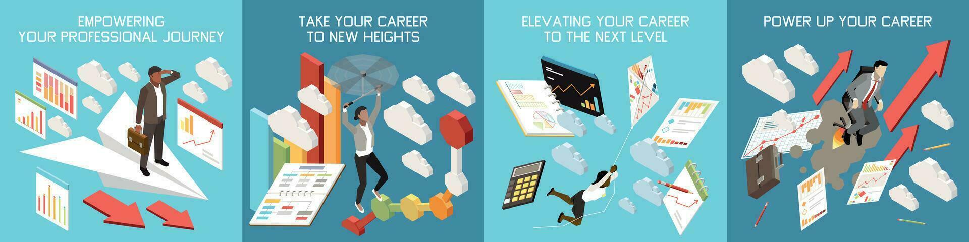 Career Boost Isometric Poster Set 28705278 Vector Art at Vecteezy Career Boost Isometric Poster Set 28705278 Vector Art at Vecteezy