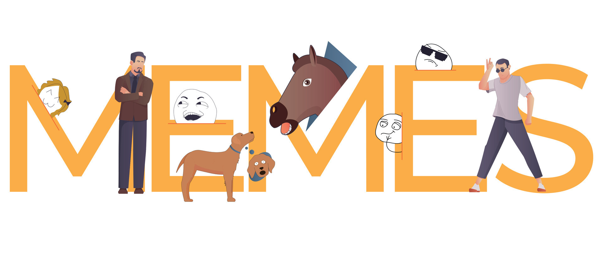 Memes Flat Text 28705309 Vector Art at Vecteezy