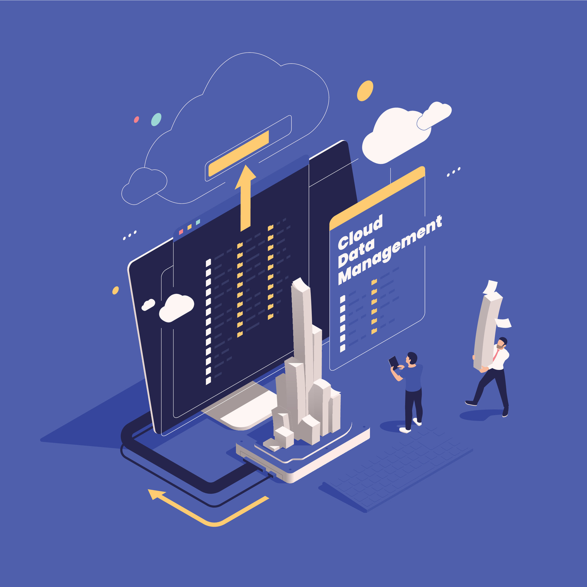 Cloud Data Management Composition 28705650 Vector Art at Vecteezy