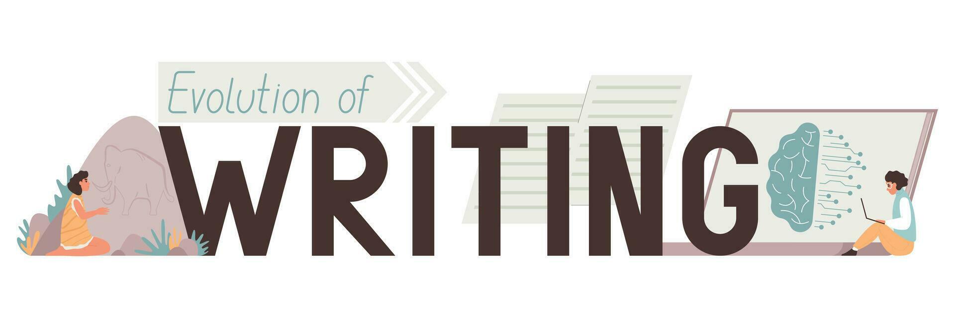 Writing Evolution Text 28705722 Vector Art at Vecteezy