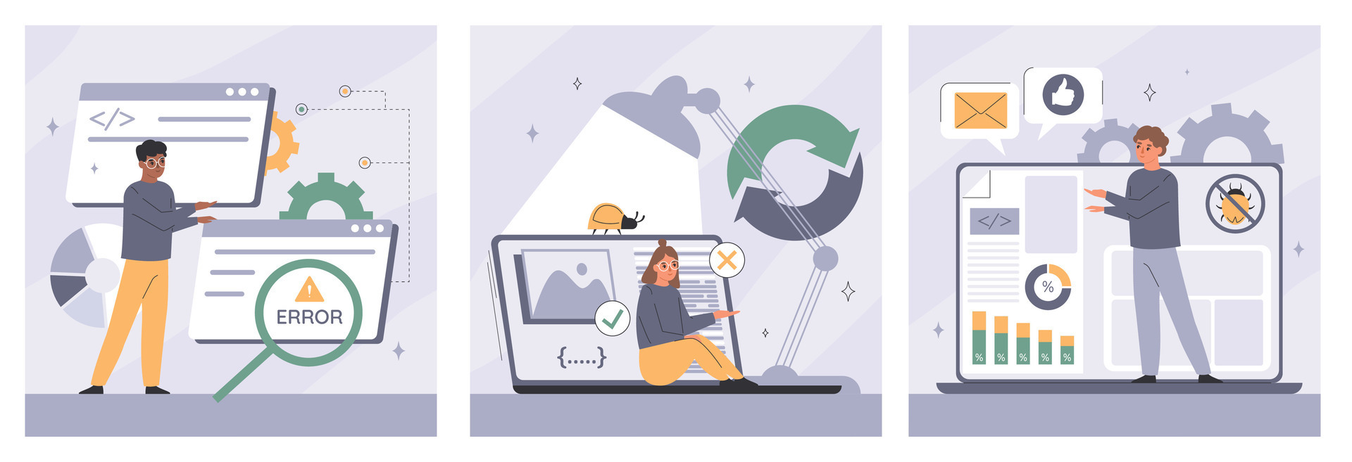 Software Testing Composition Set 28705812 Vector Art At Vecteezy