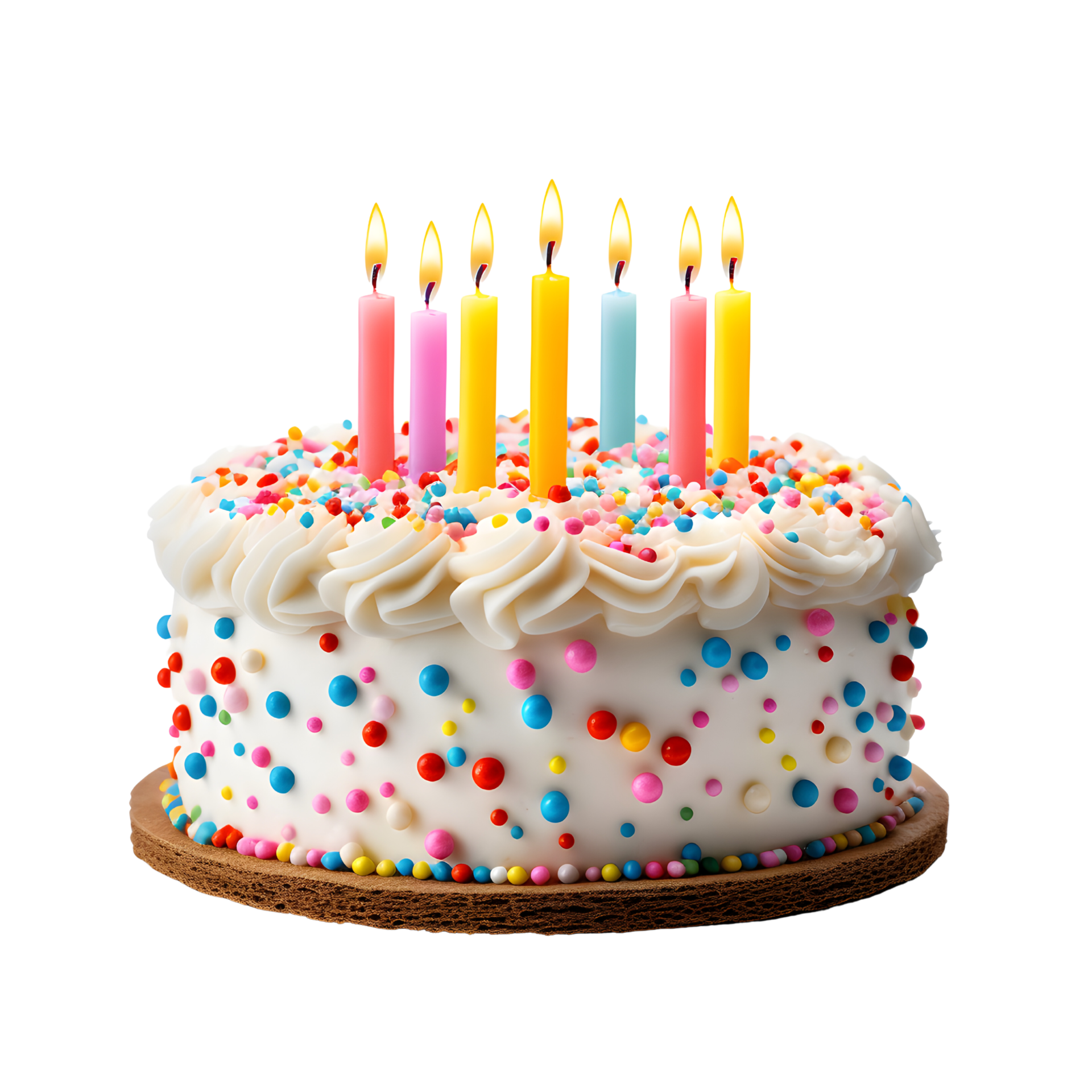 colorful birthday cake with candles isolated on transparent background ... colorful birthday cake with candles isolated on transparent background ...